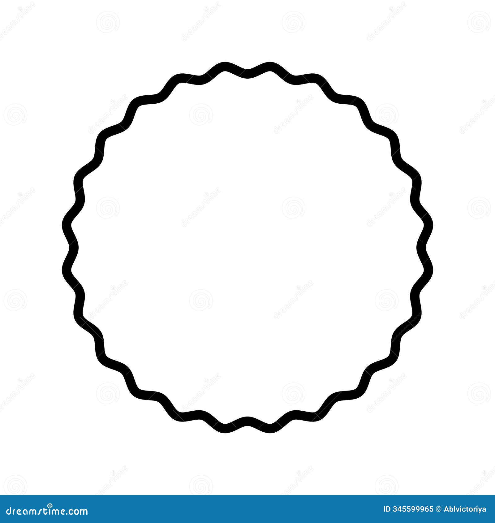 Wiggly Circle Frame. Round Shape With Curvy Borders. Wavy Vignette ...