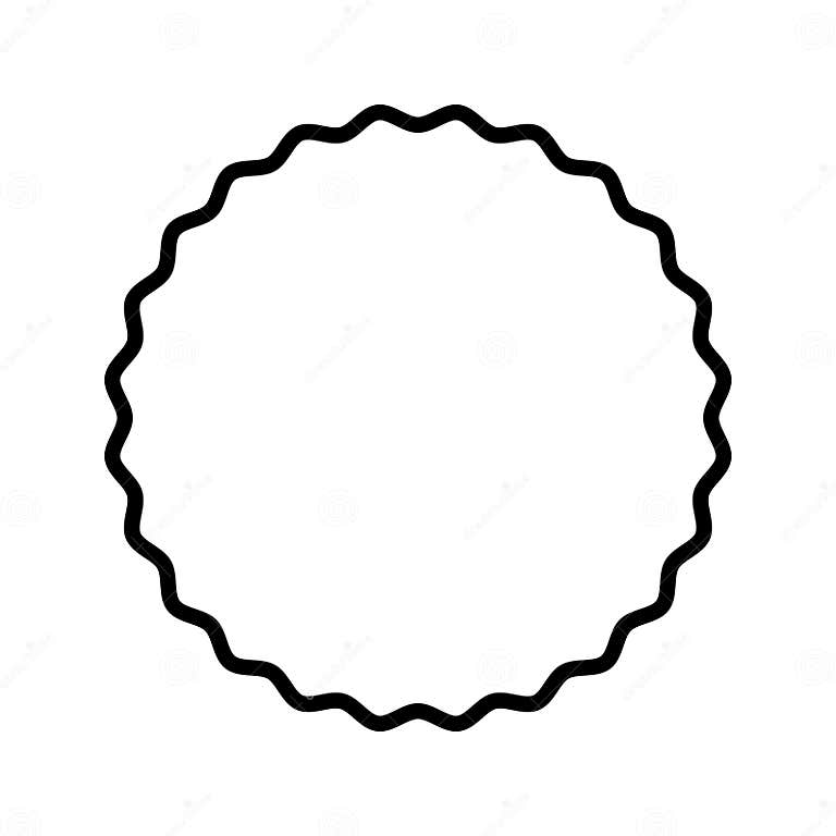 Wiggly Circle Frame. Round Shape with Curvy Borders Stock Illustration ...
