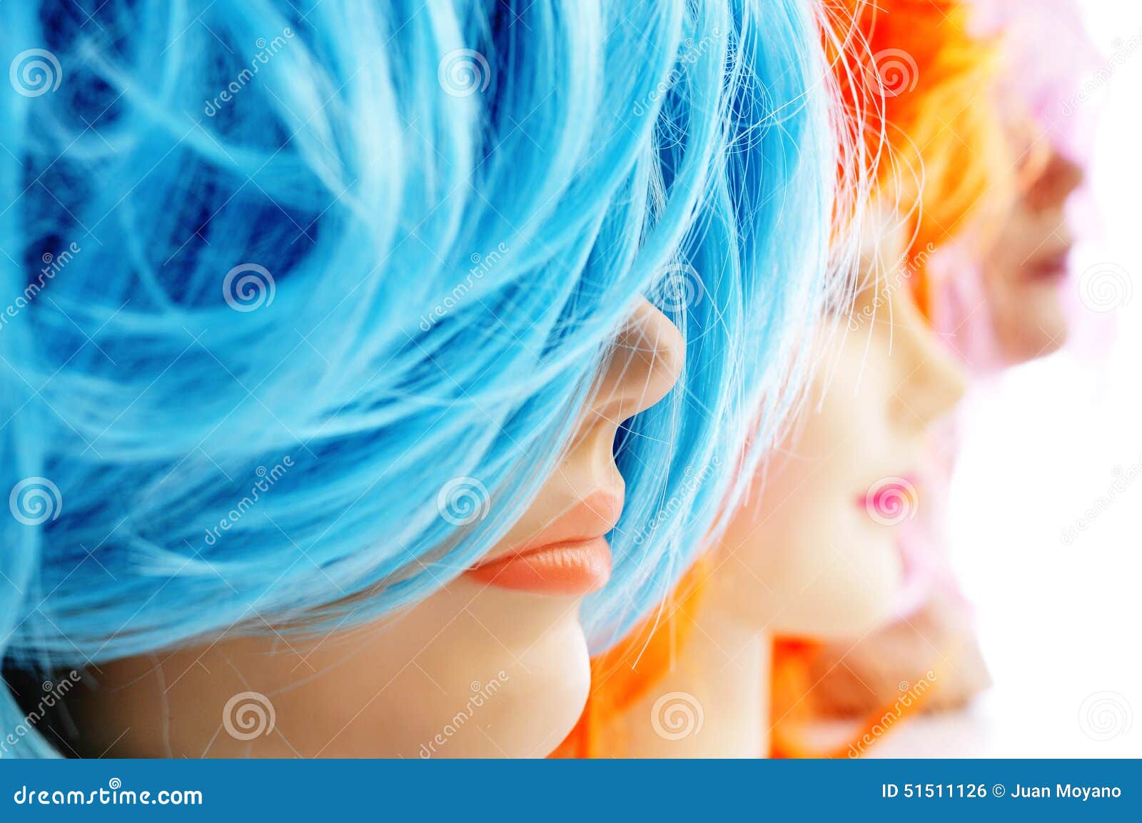 Wigs of different colors stock photo. Image of accessory - 51511126
