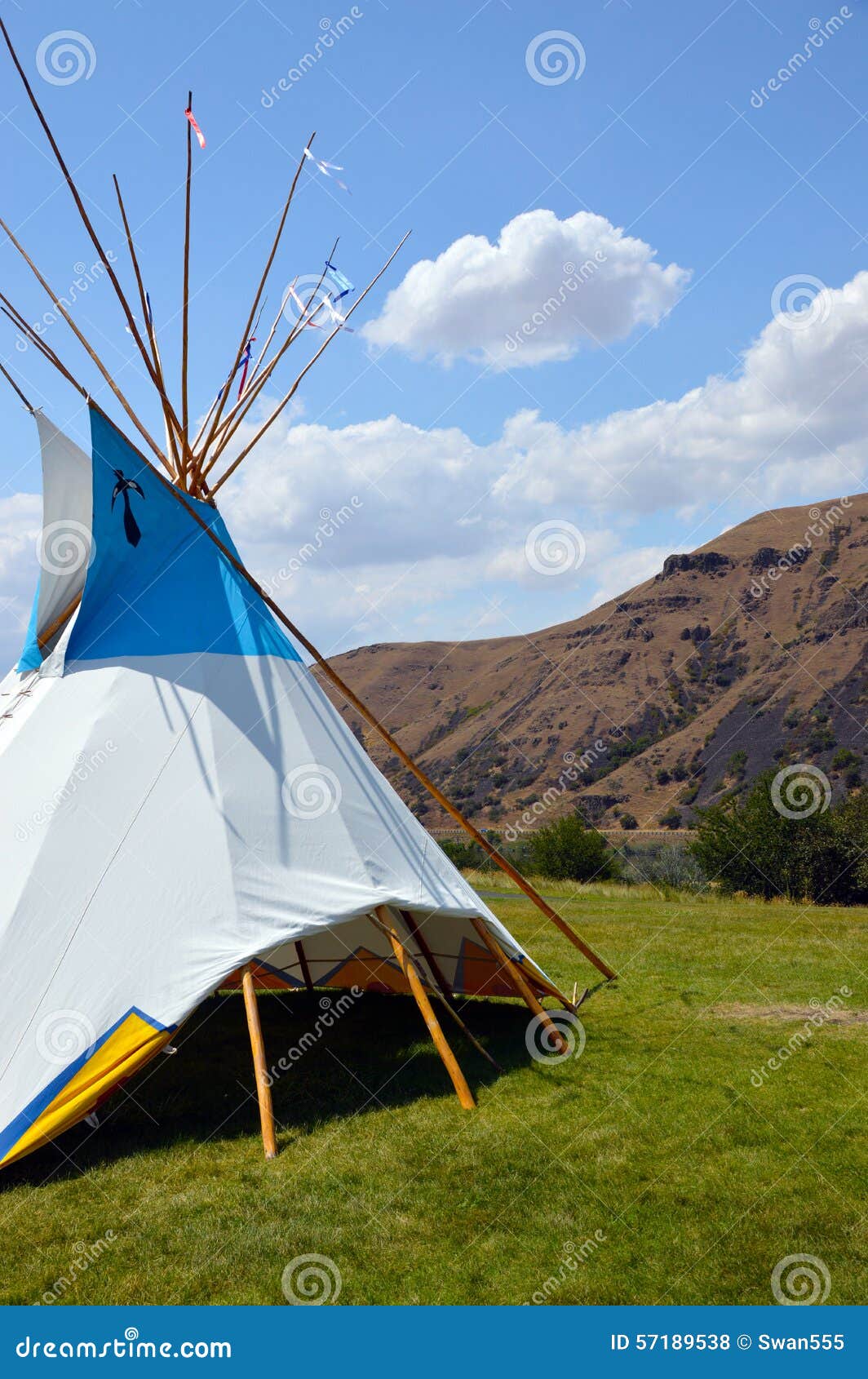Wigwam teepee. stock photo. Image of mountain, canvas - 57189538