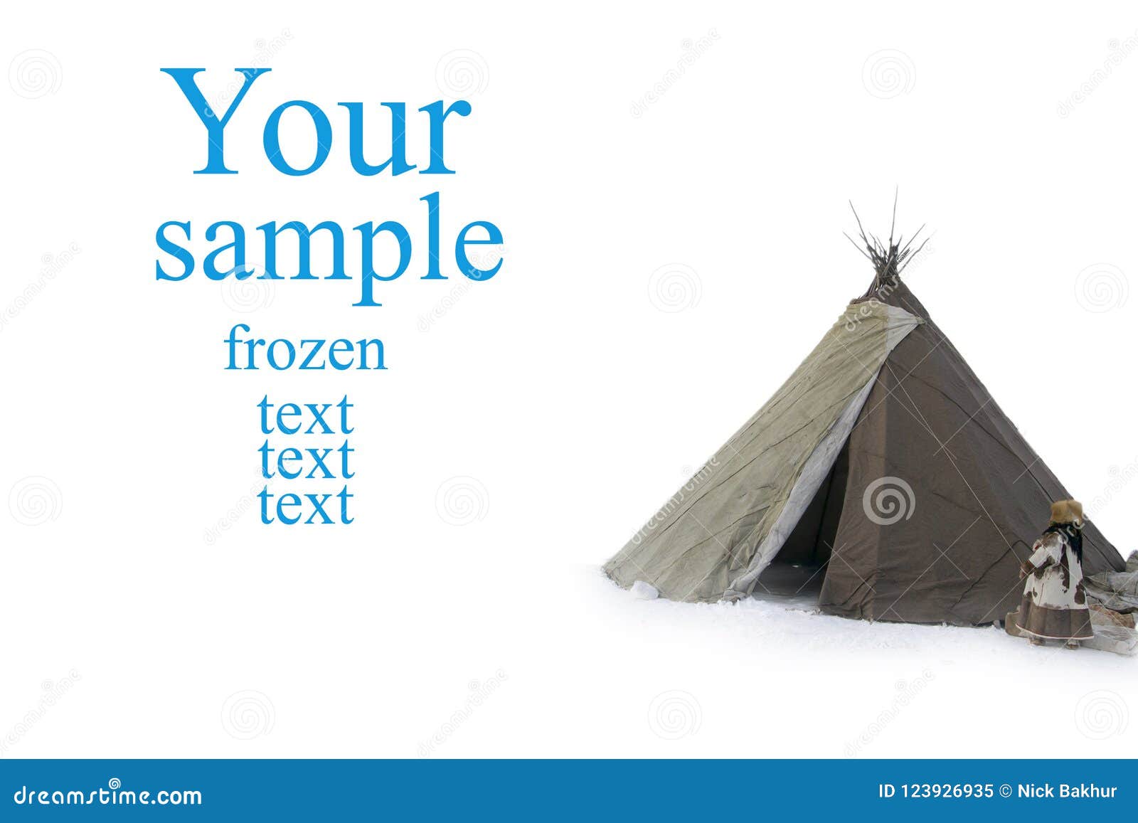 Wigwam Tent in the North in Winter on White Background Stock Image ...