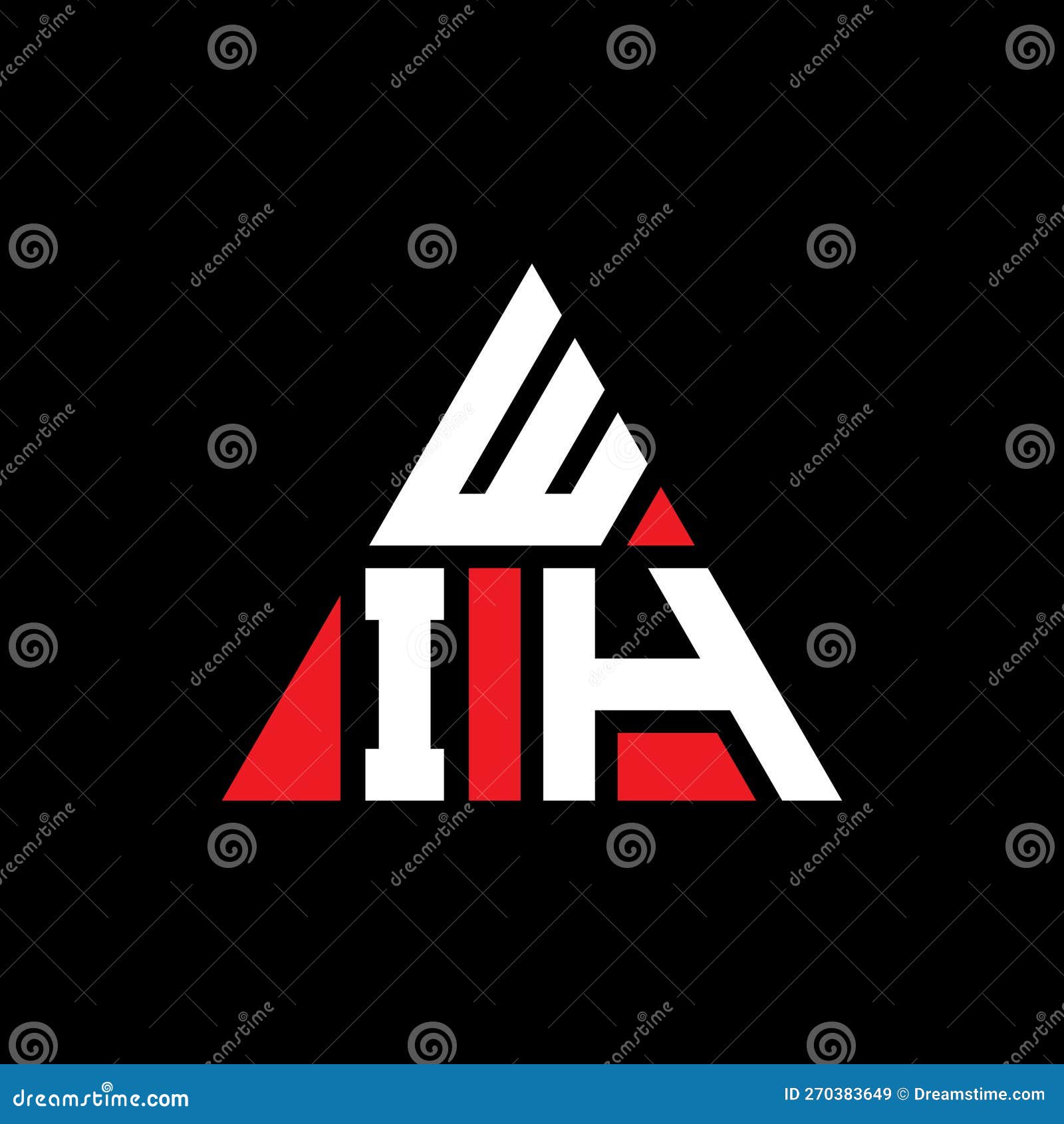 WIH Triangle Letter Logo Design with Triangle Shape. WIH Triangle Logo ...