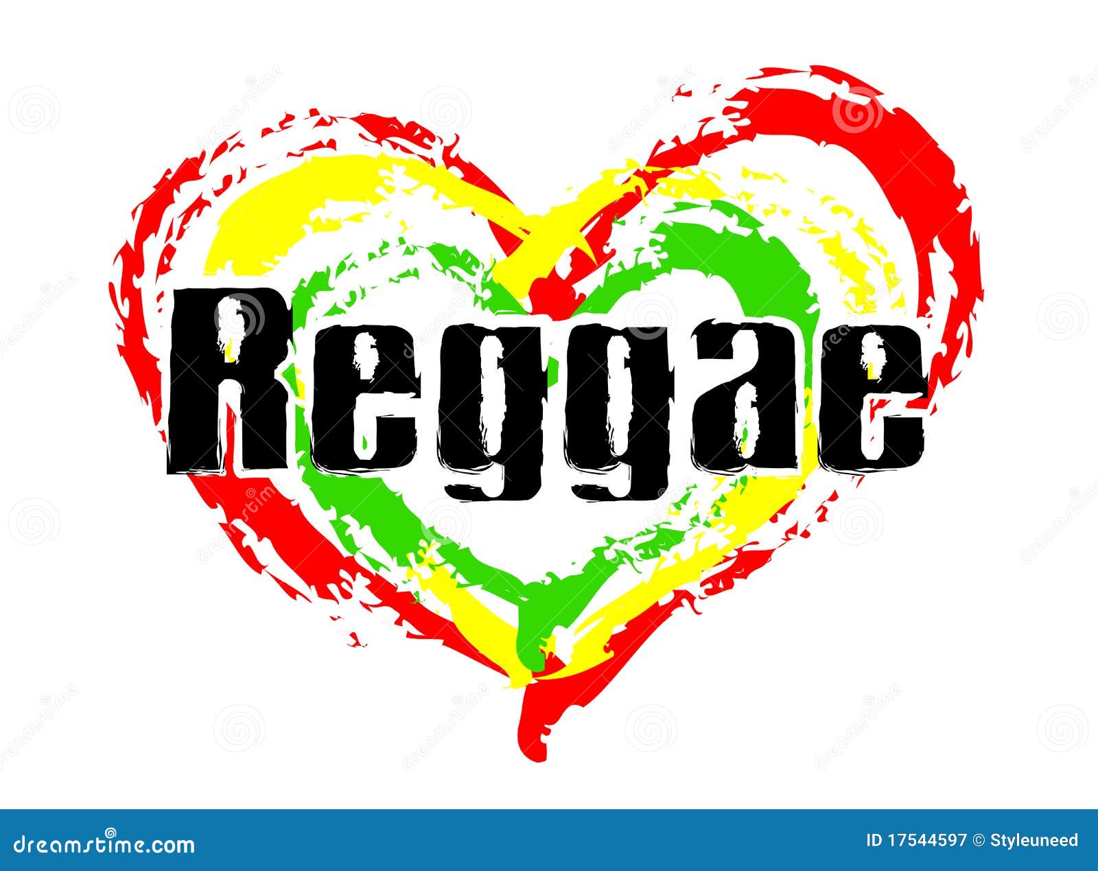 Wij Houden Van Muziek Reggae Stock Illustratie - Illustration of harten ...