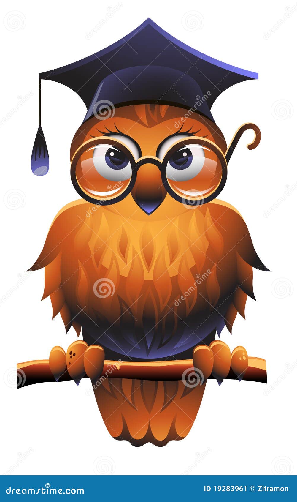 Wijze Uil vector illustratie. Illustratie bestaande uit toppositie ...