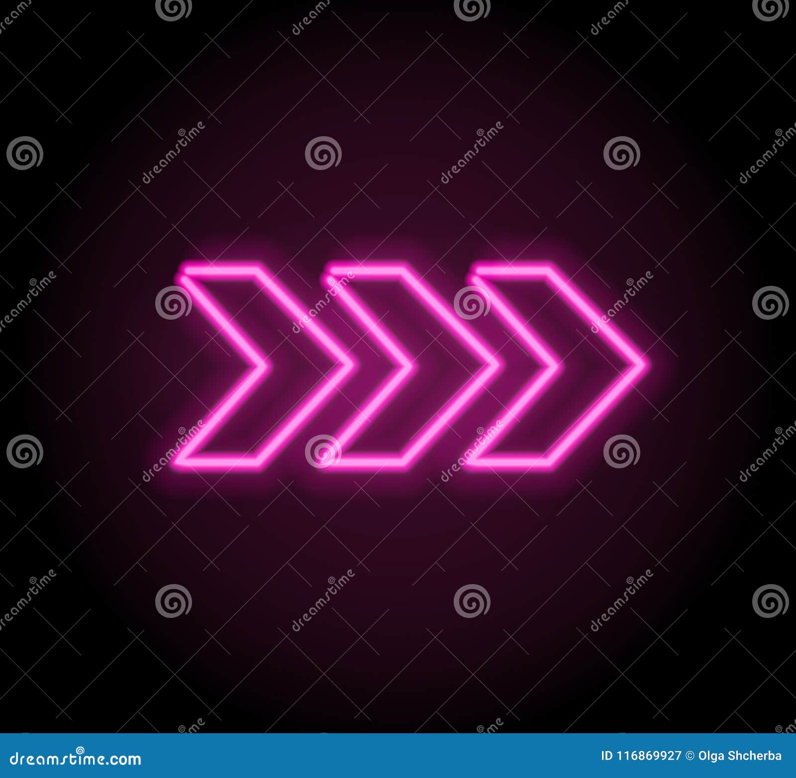 Wijzer Van De Neon De Gloeiende Pijl Vector Illustratie - Illustration ...