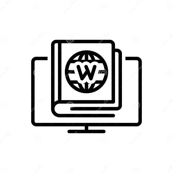 Black Line Icon for Wiki, App and Book Stock Vector - Illustration of ...