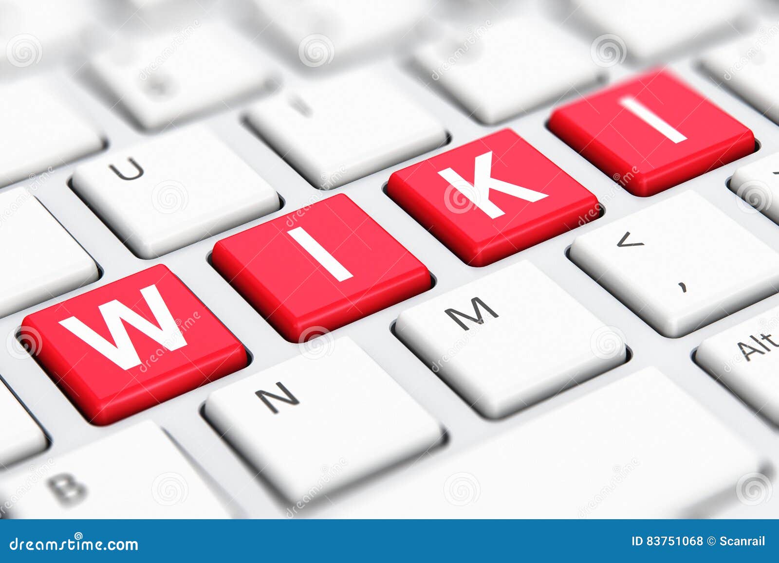 Wiki Text Word on Computer Keyboard Keys Stock Illustration ...