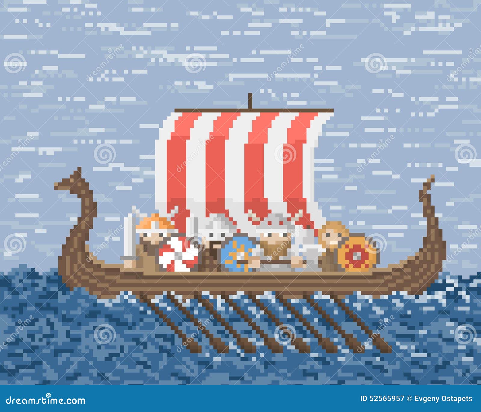 Wikinger-Segel Auf Einem Schiff in Meer Vektor Abbildung - Illustration ...