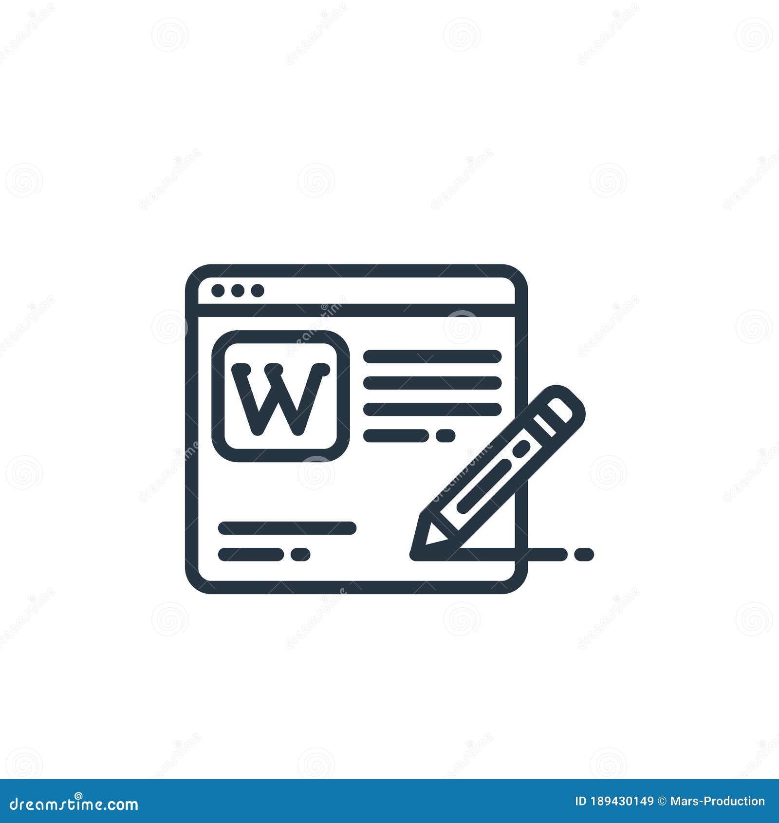 Wikipedia Vector Icon Isolated on White Background. Outline, Thin Line ...