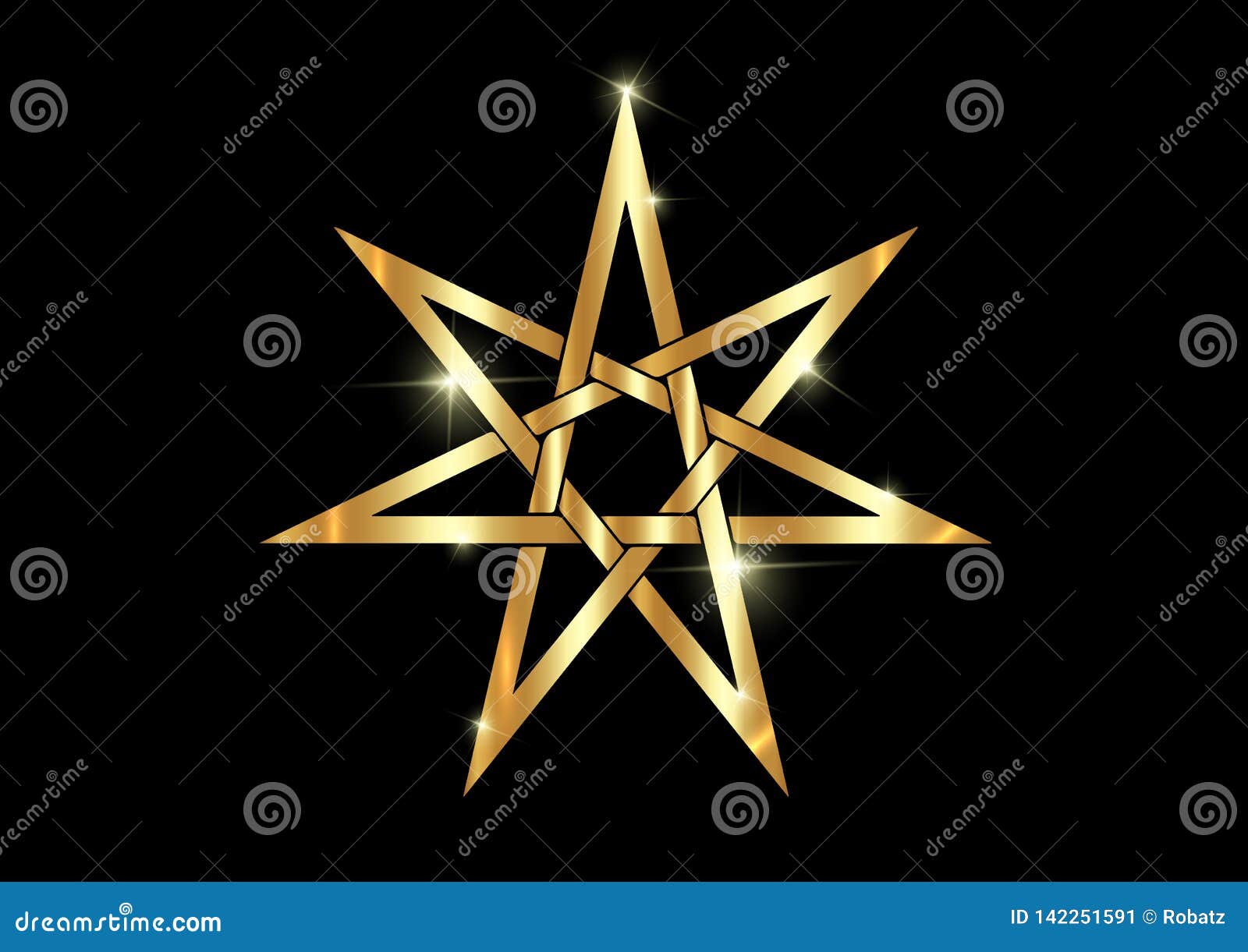 Elven Star Symbol Set. Magician Seven-pointed Star As A Protective ...