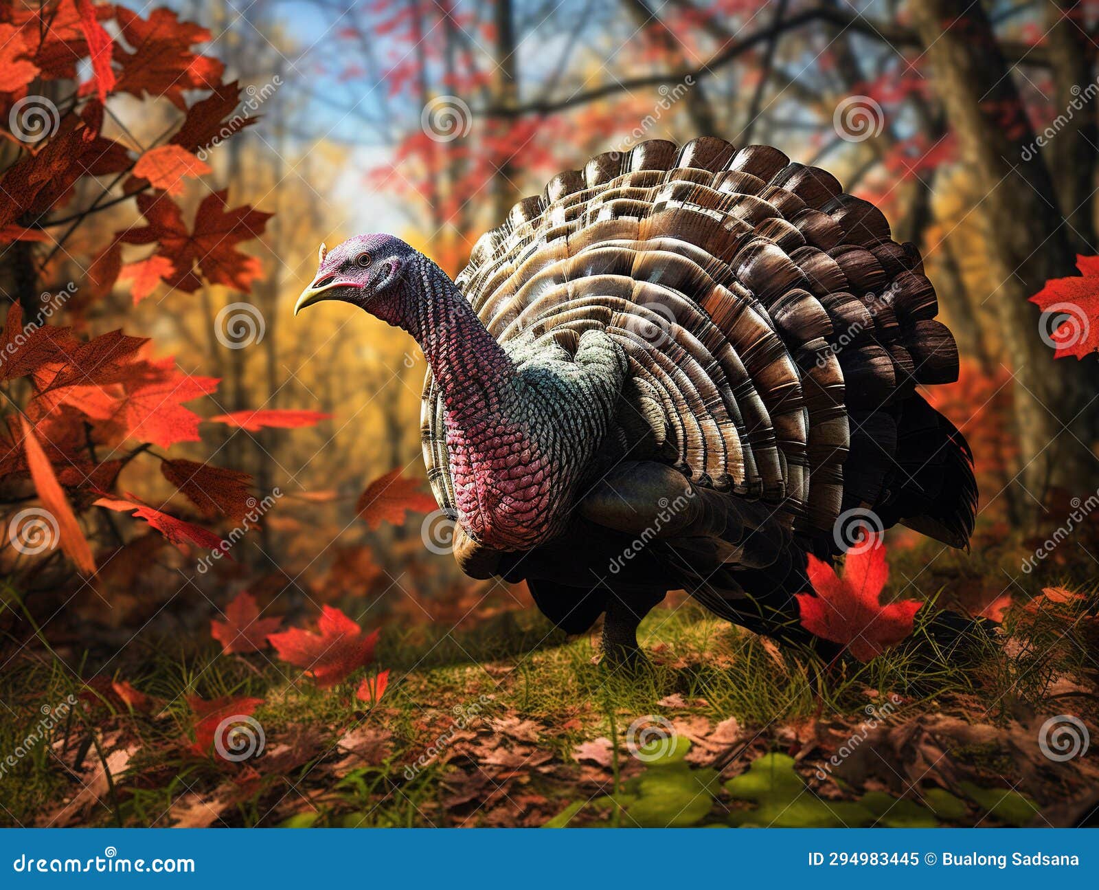 Wild stock illustration. Illustration of foraging, oneturkey - 294983445