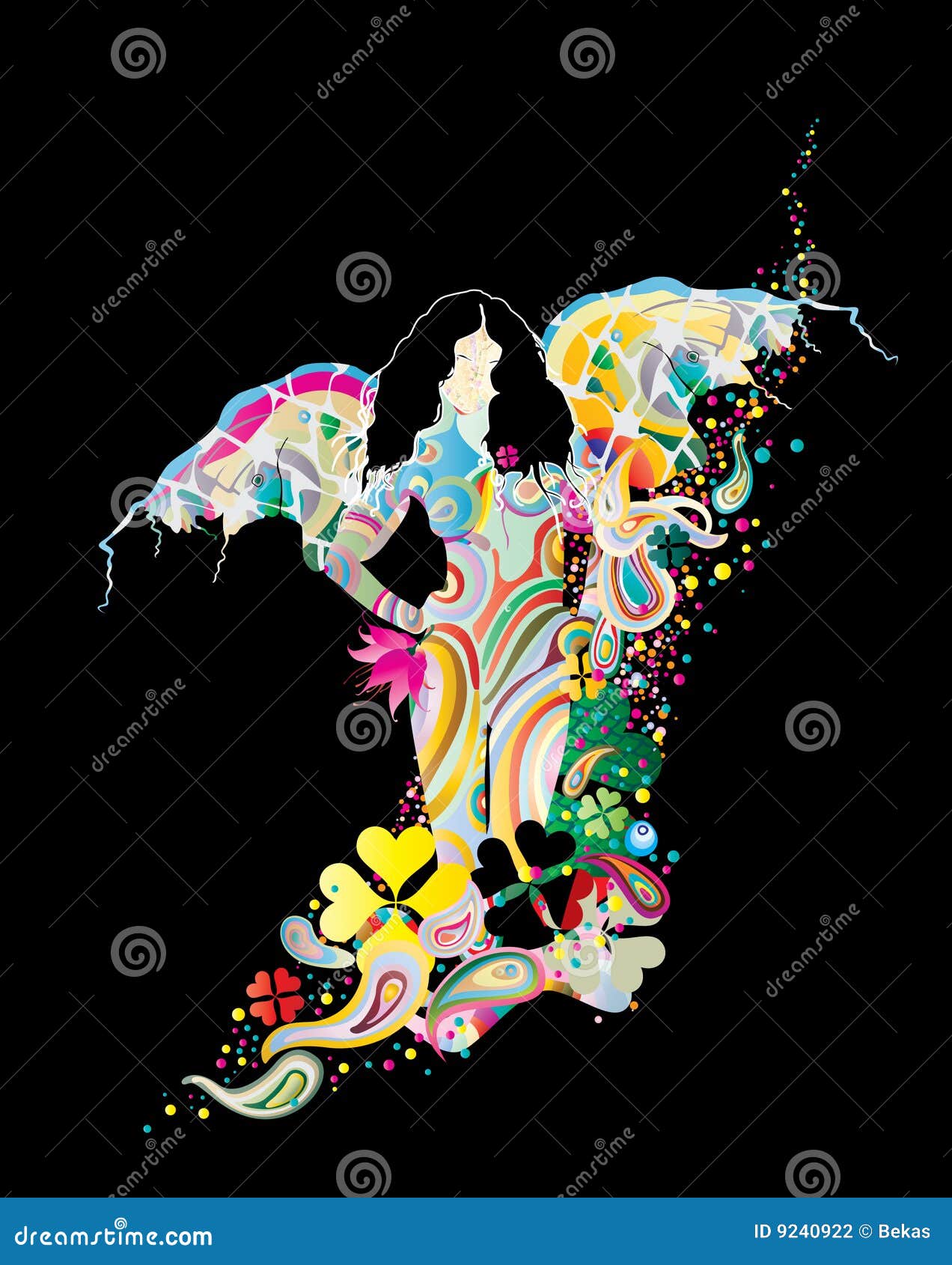 Wild angel stock vector. Illustration of vector, hear - 9240922
