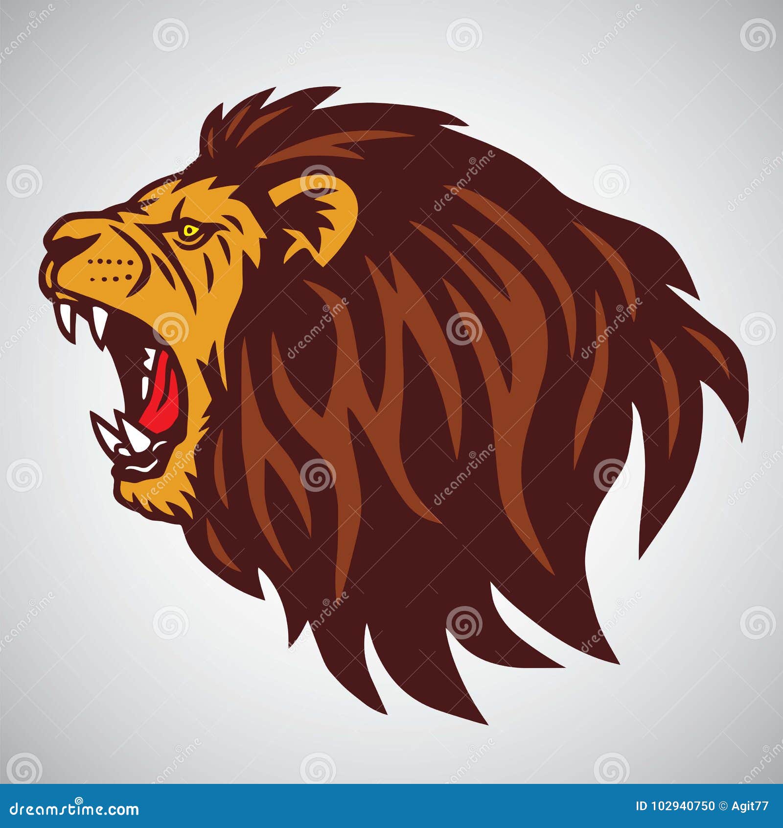 Wild Angry Lion Head Vector Stock Vector - Illustration of face ...