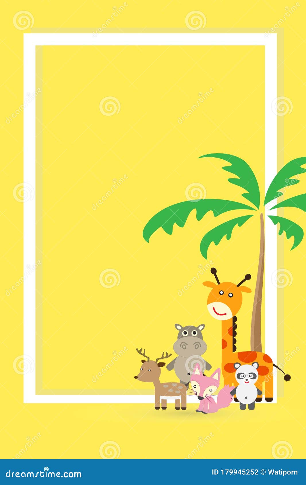 Wild Animal Background with Copy Space Stock Illustration ...