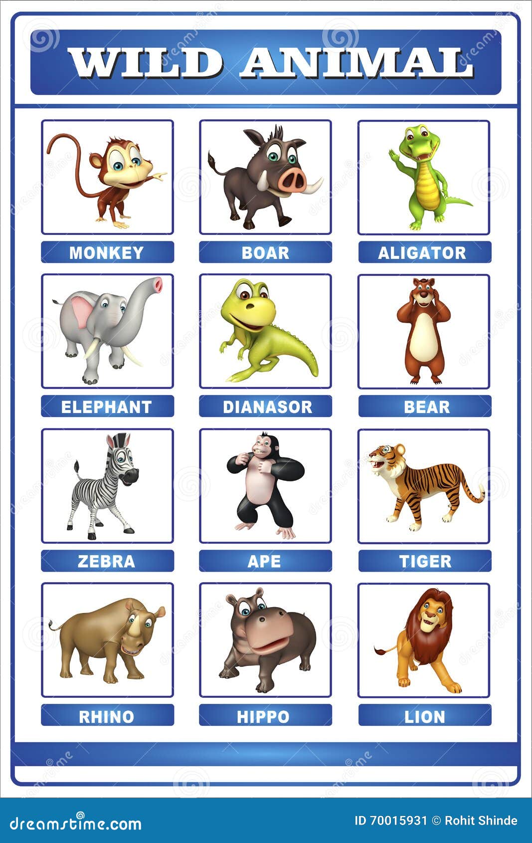 Wild Animal Chart Royalty-Free Cartoon | CartoonDealer.com #70015931