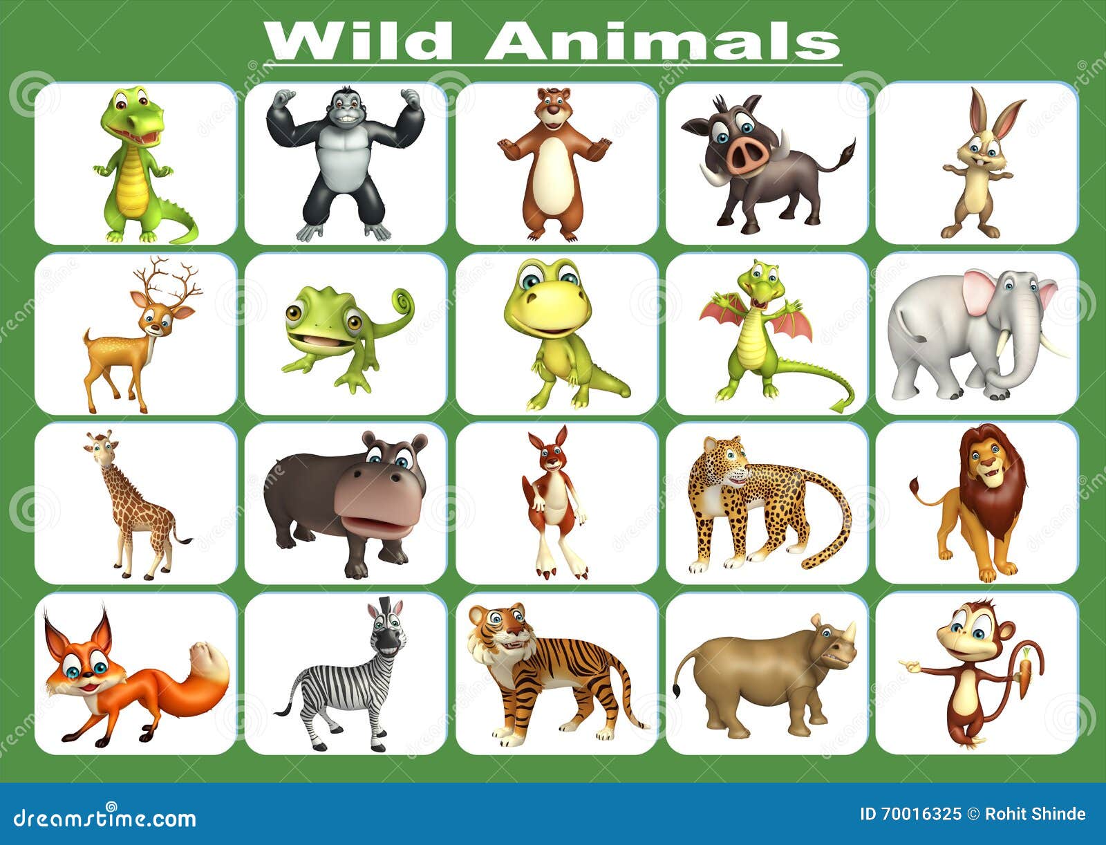 Wild Animal Chart Royalty-Free Illustration | CartoonDealer.com #70016325