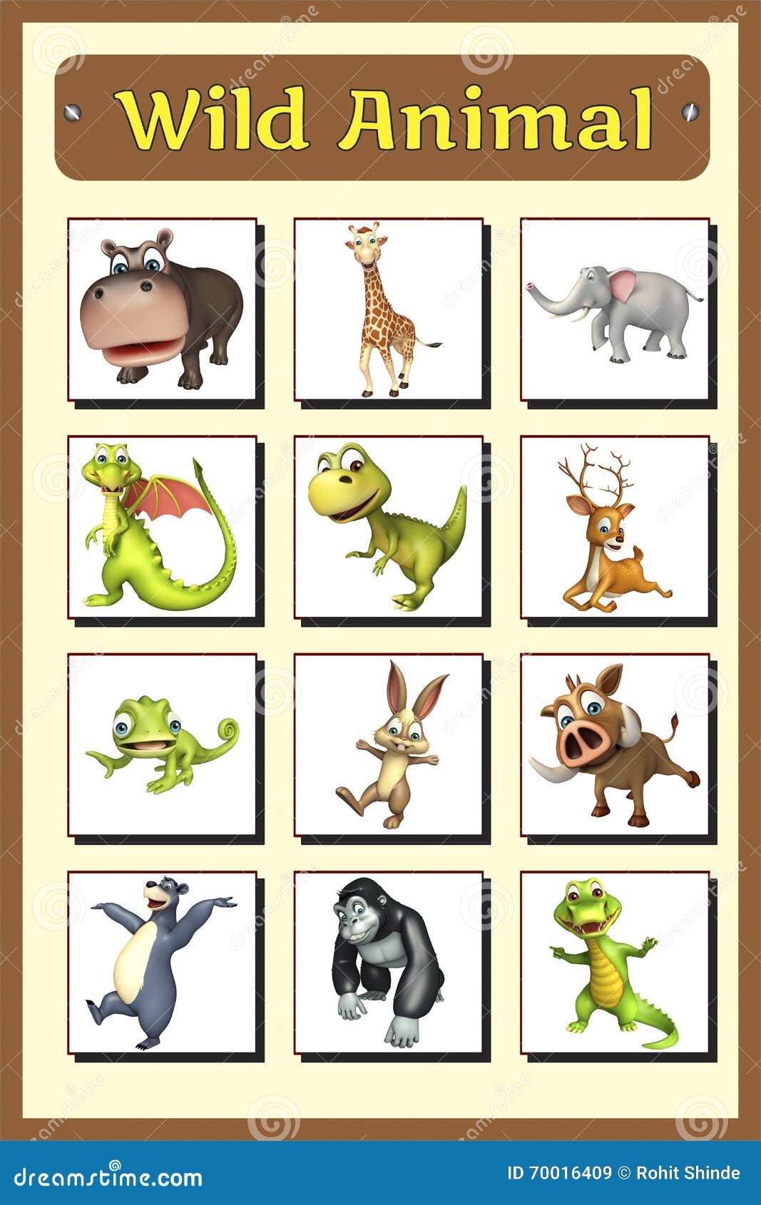 Wild animal chart stock illustration. Illustration of boar - 70016409