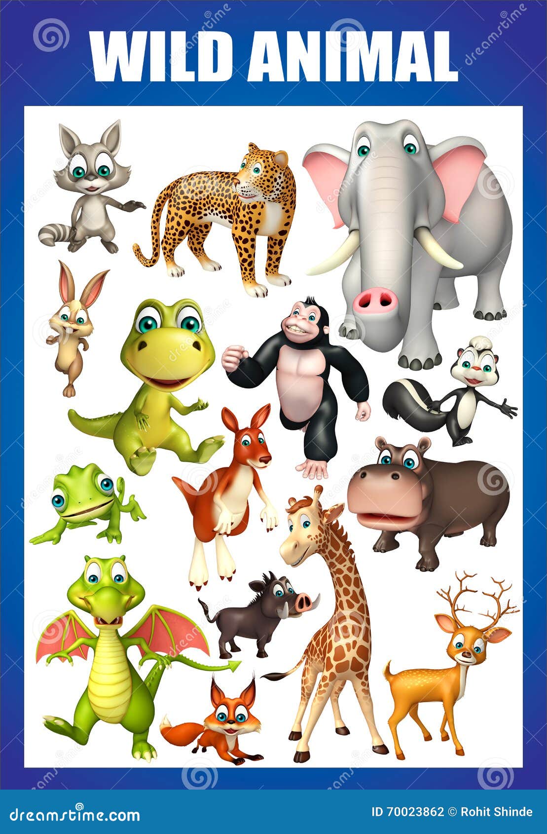 Wild Animal Chart Stock Illustration - Image: 70023862