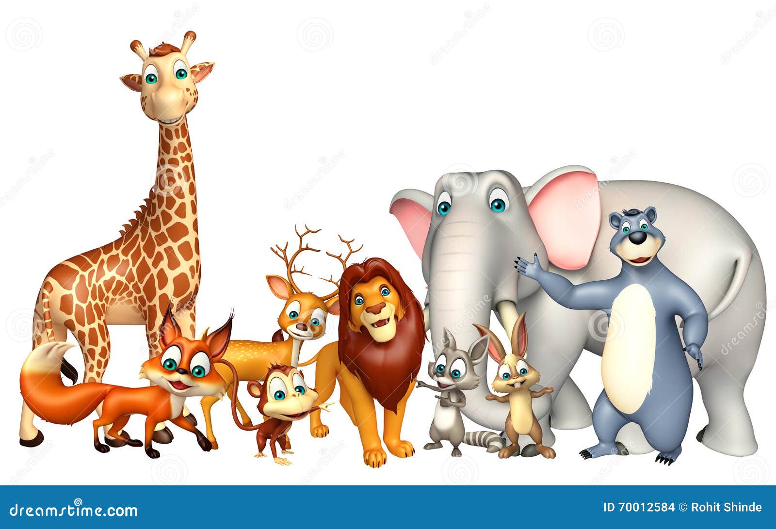 Wild animal collection stock illustration. Illustration of elephant ...