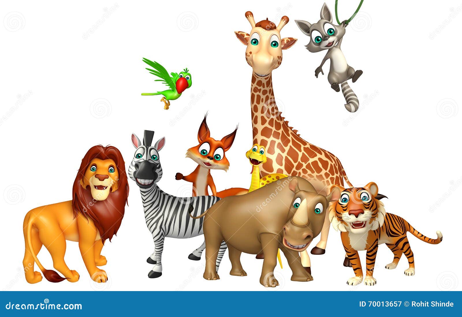 Wild animal collection stock illustration. Illustration of funny - 70013657