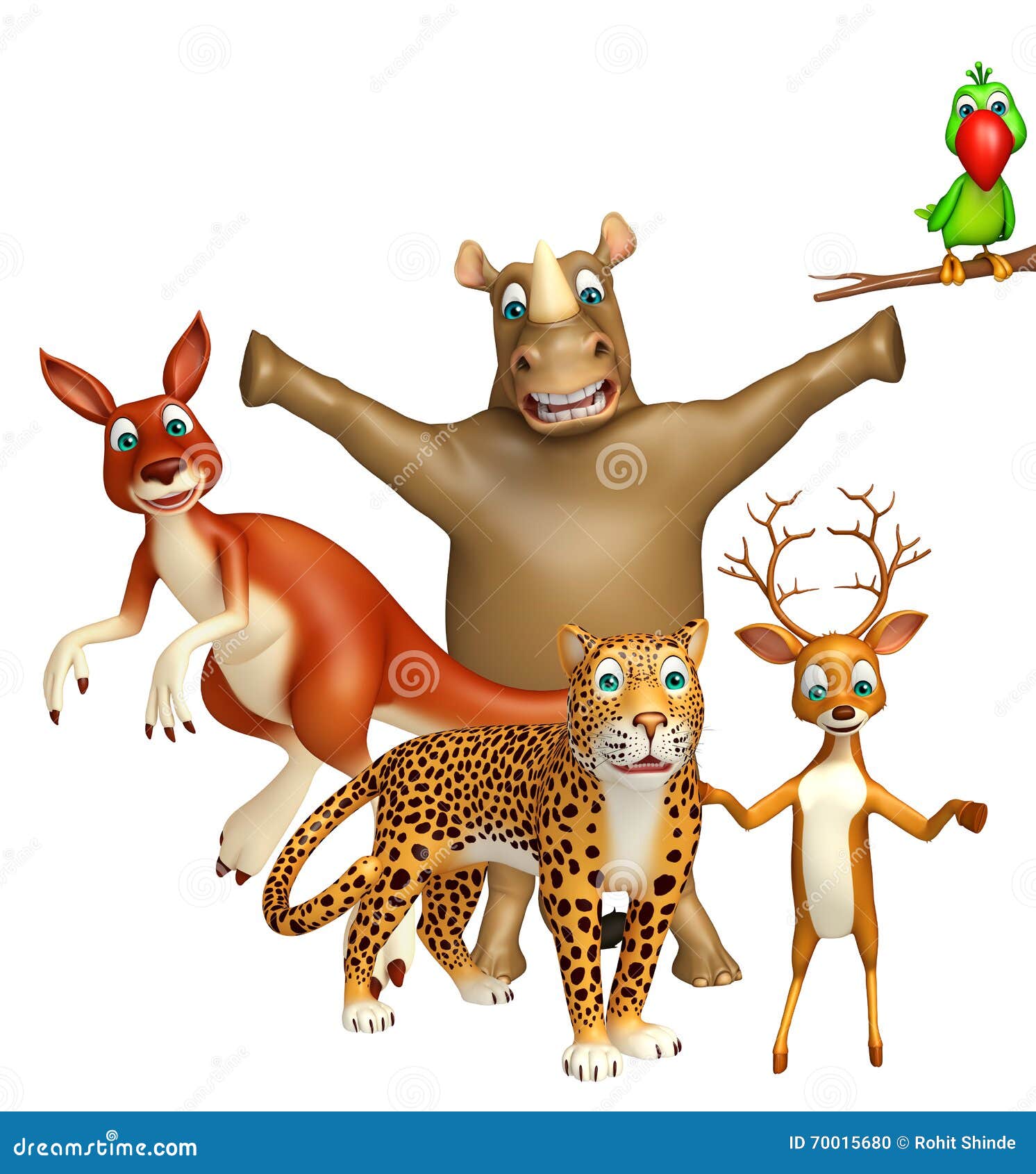 Wild animal collection stock illustration. Illustration of dear - 70015680