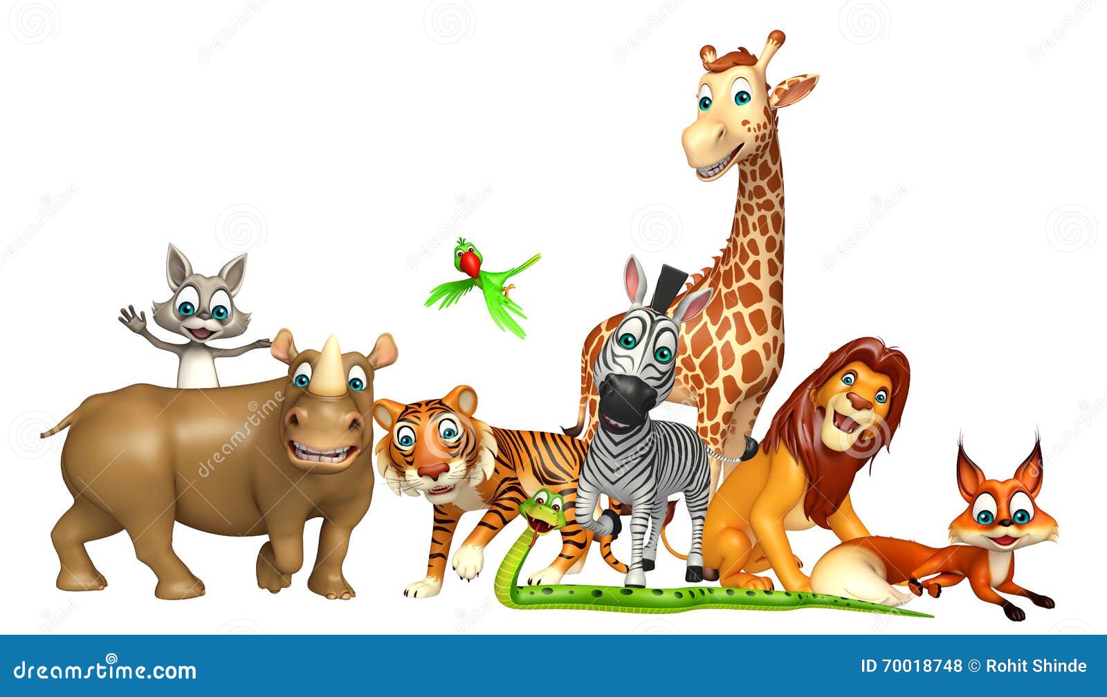 Wild animal collection stock illustration. Illustration of tiger - 70018748
