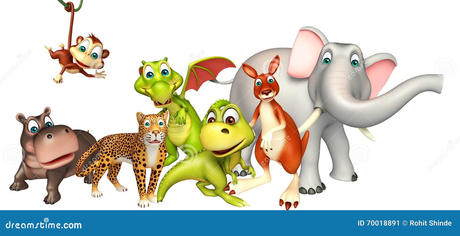 Wild animal collection stock illustration. Illustration of monkey ...