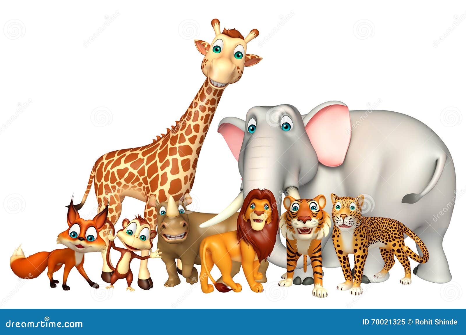Wild animal collection stock illustration. Illustration of leopard ...