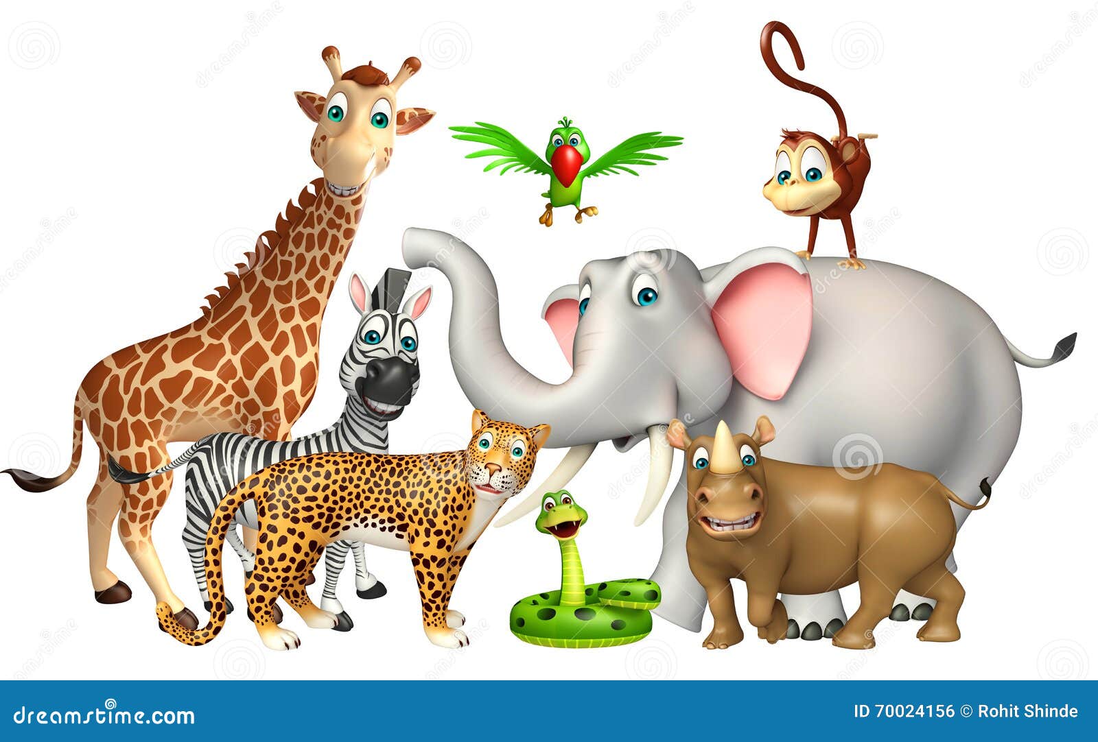 Wild animal collection stock illustration. Illustration of giraffe ...