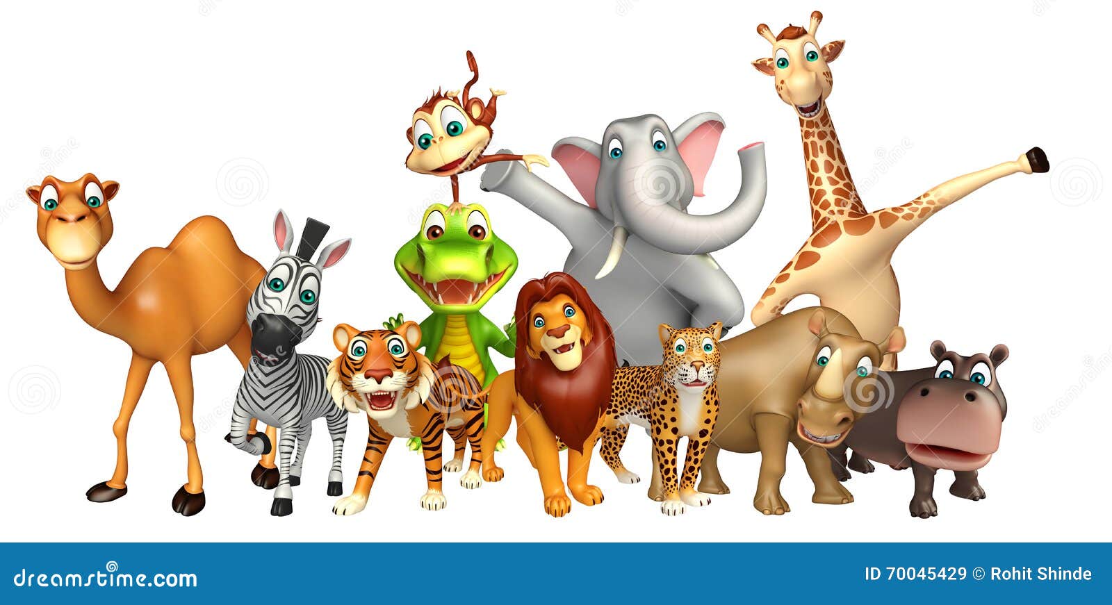 Wild animal collection stock illustration. Illustration of alligator ...