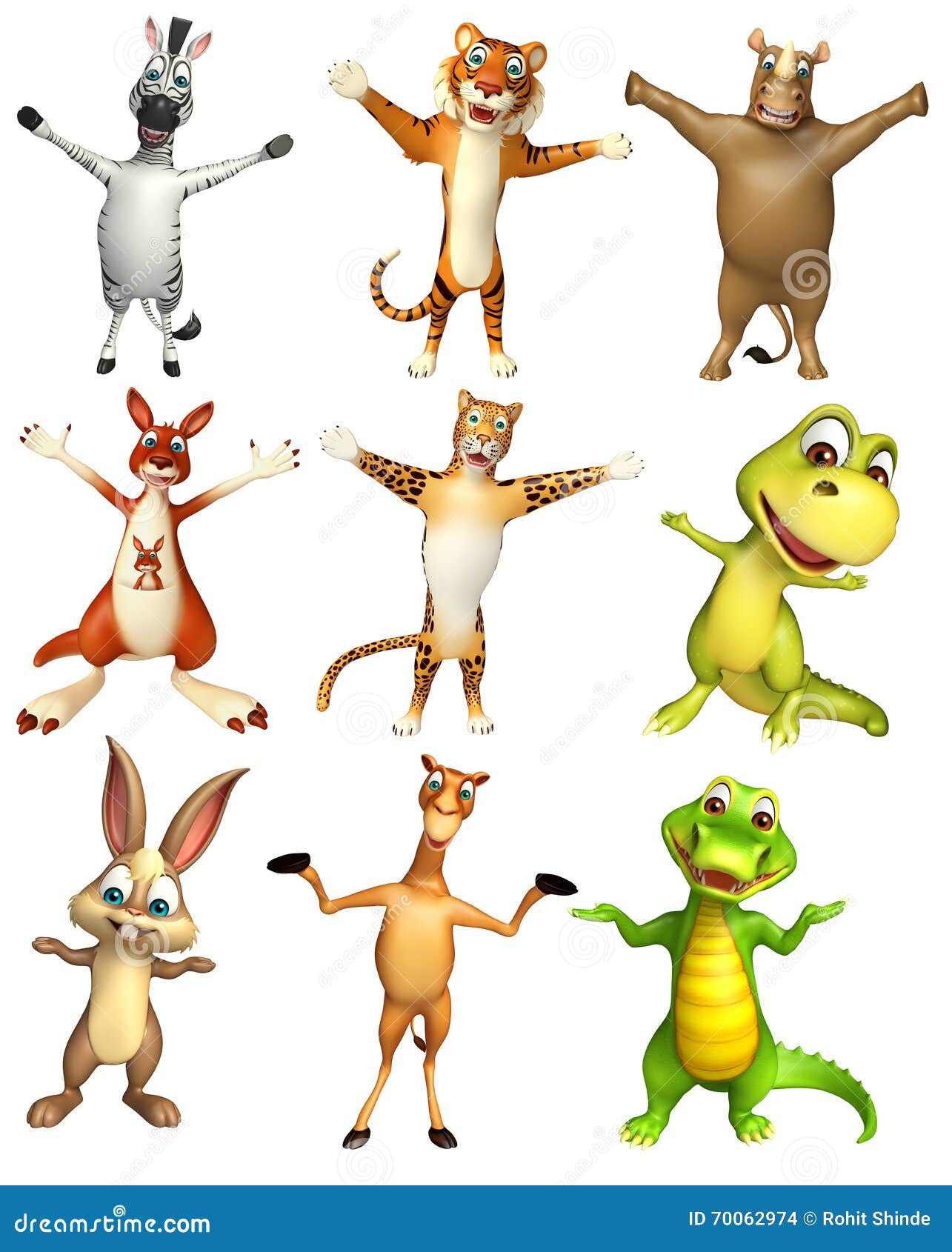 Wild animal collection stock illustration. Illustration of rhino - 70062974