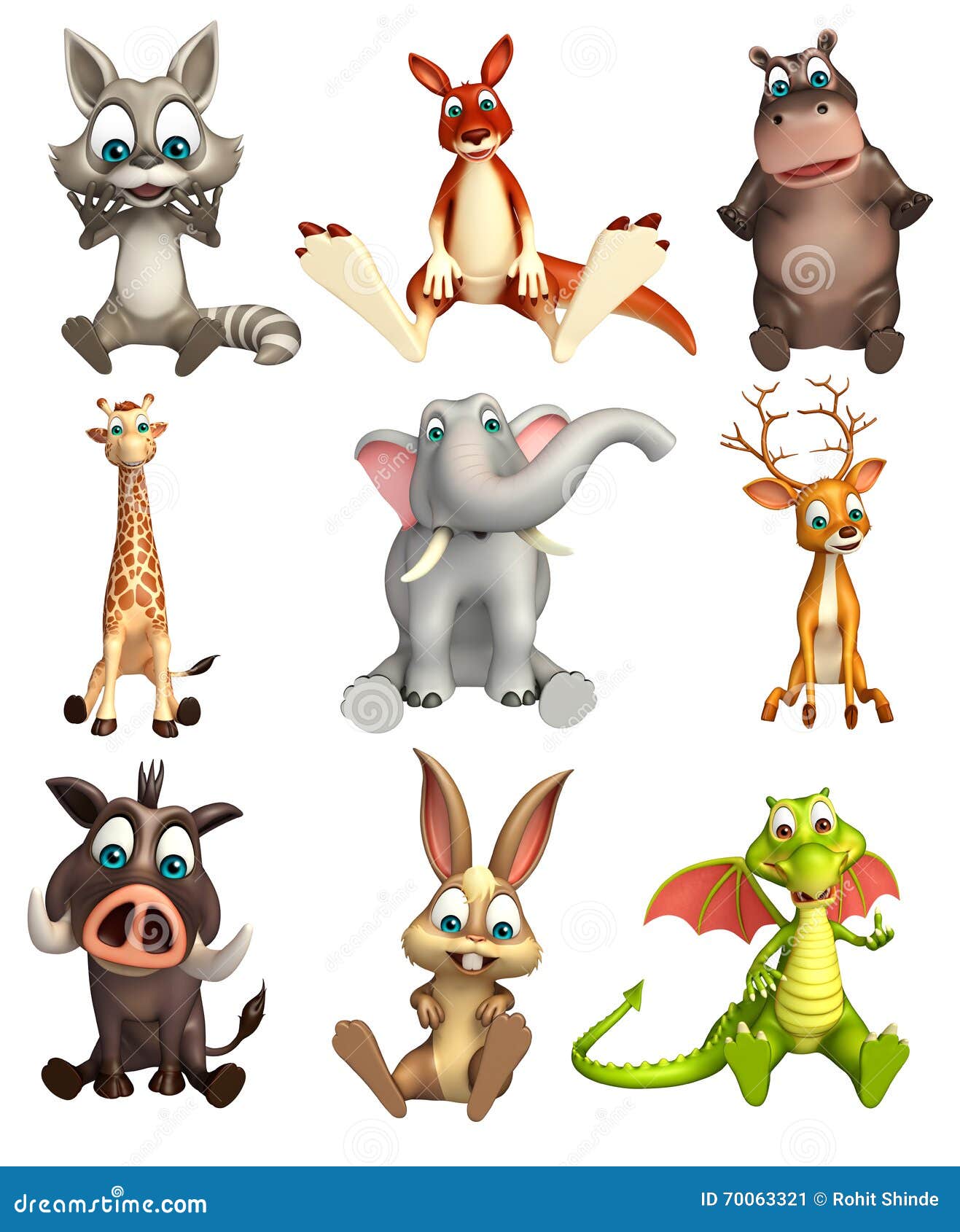 Wild animal collection stock illustration. Illustration of school ...