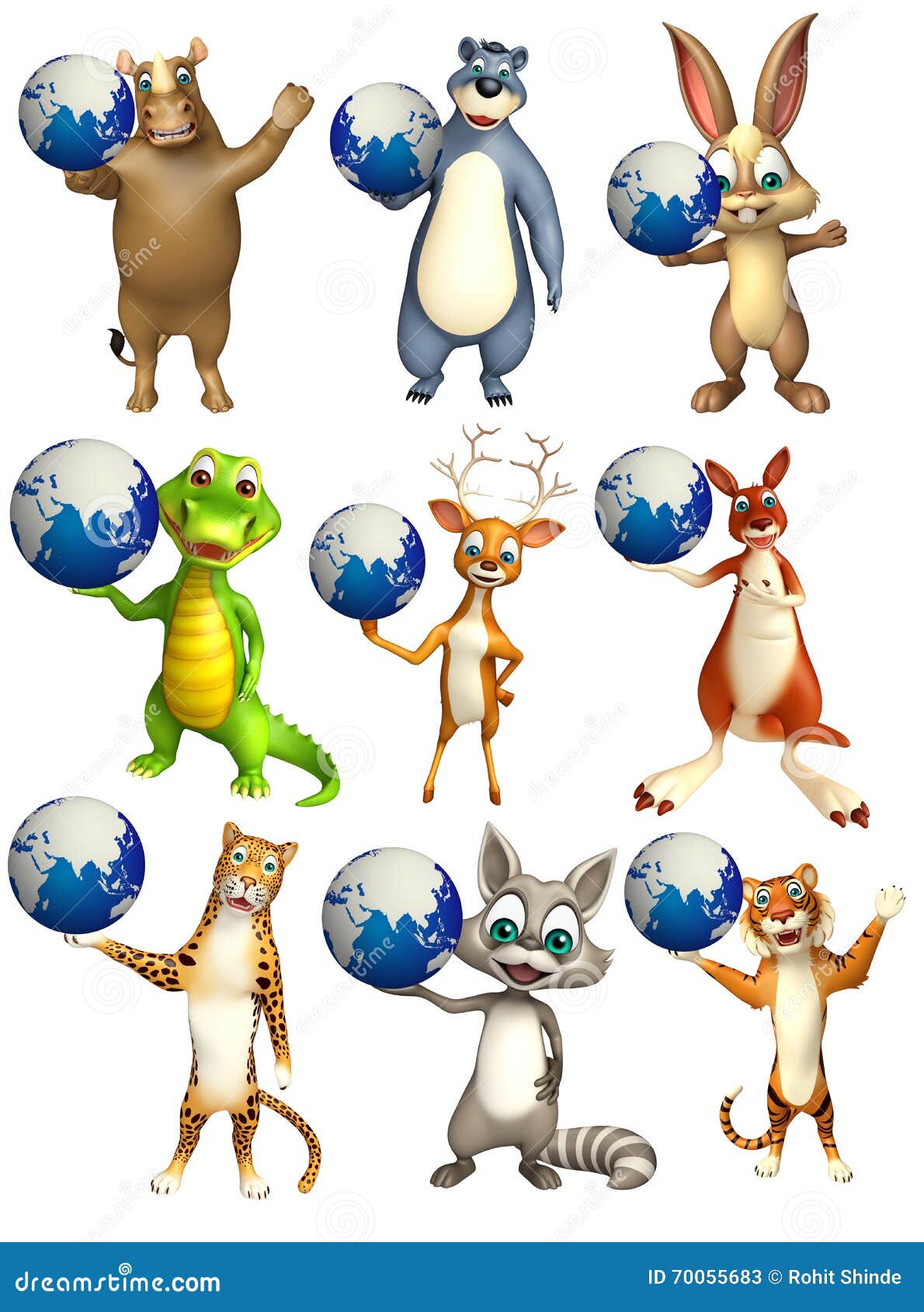 Wild animal with Earth stock illustration. Illustration of poster ...