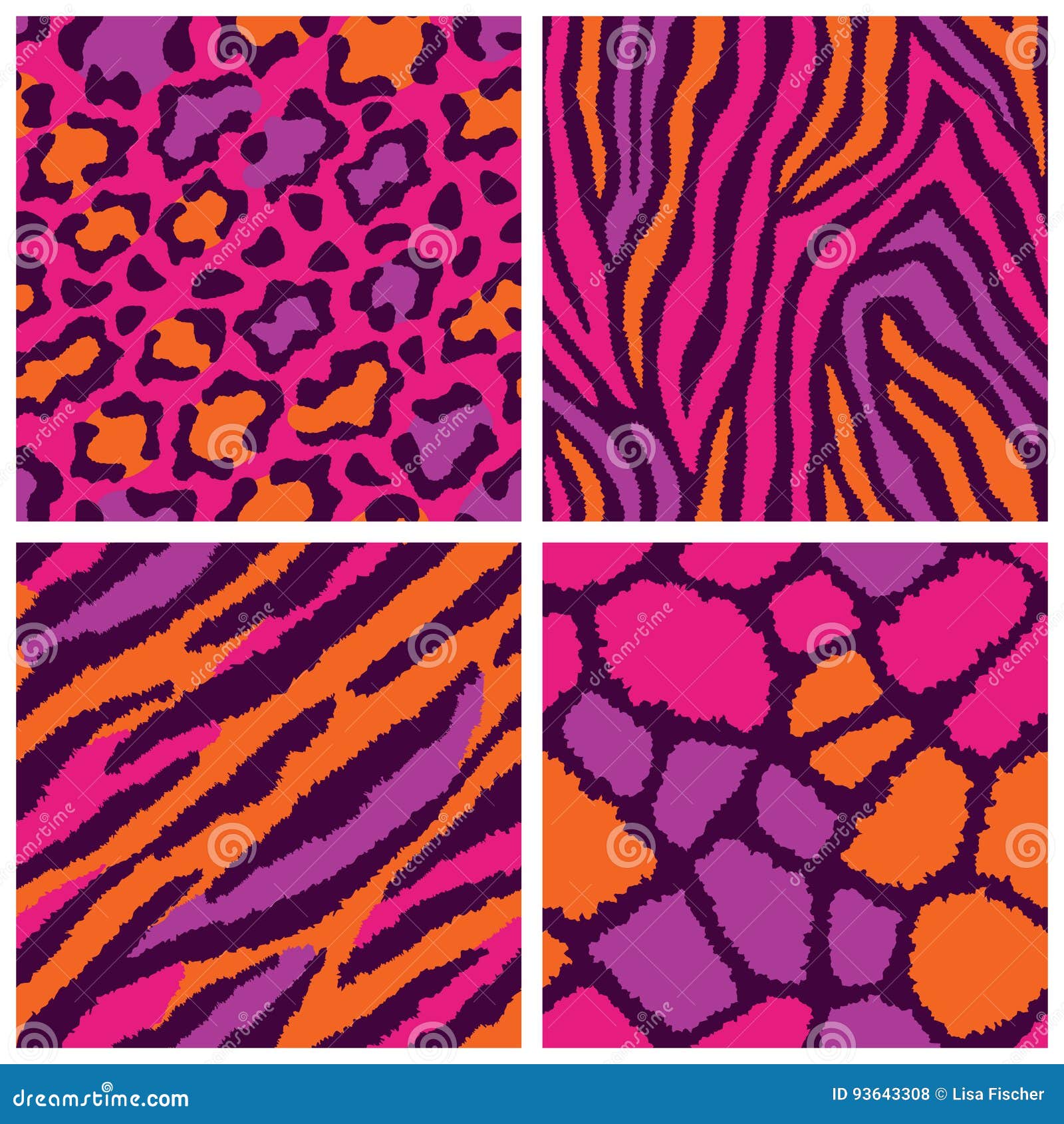 Wild Animal Fur Patterns stock vector. Illustration of clip - 93643308
