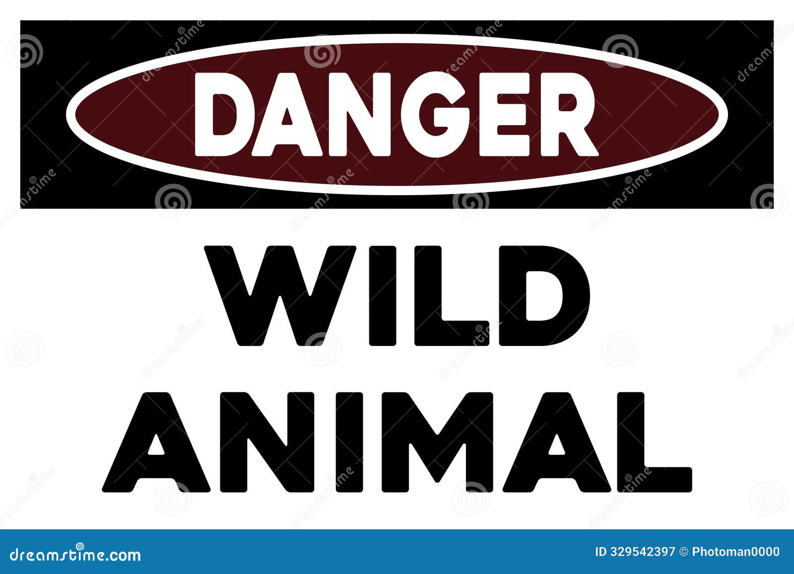 Wild animal warning sign stock illustration. Illustration of animal ...