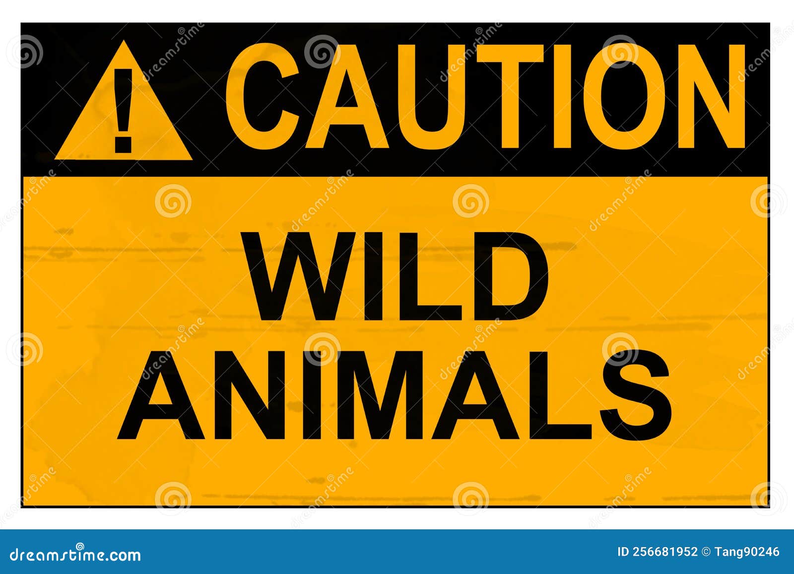 Wild Animals Caution Sign Isolated Stock Illustration - Illustration of ...