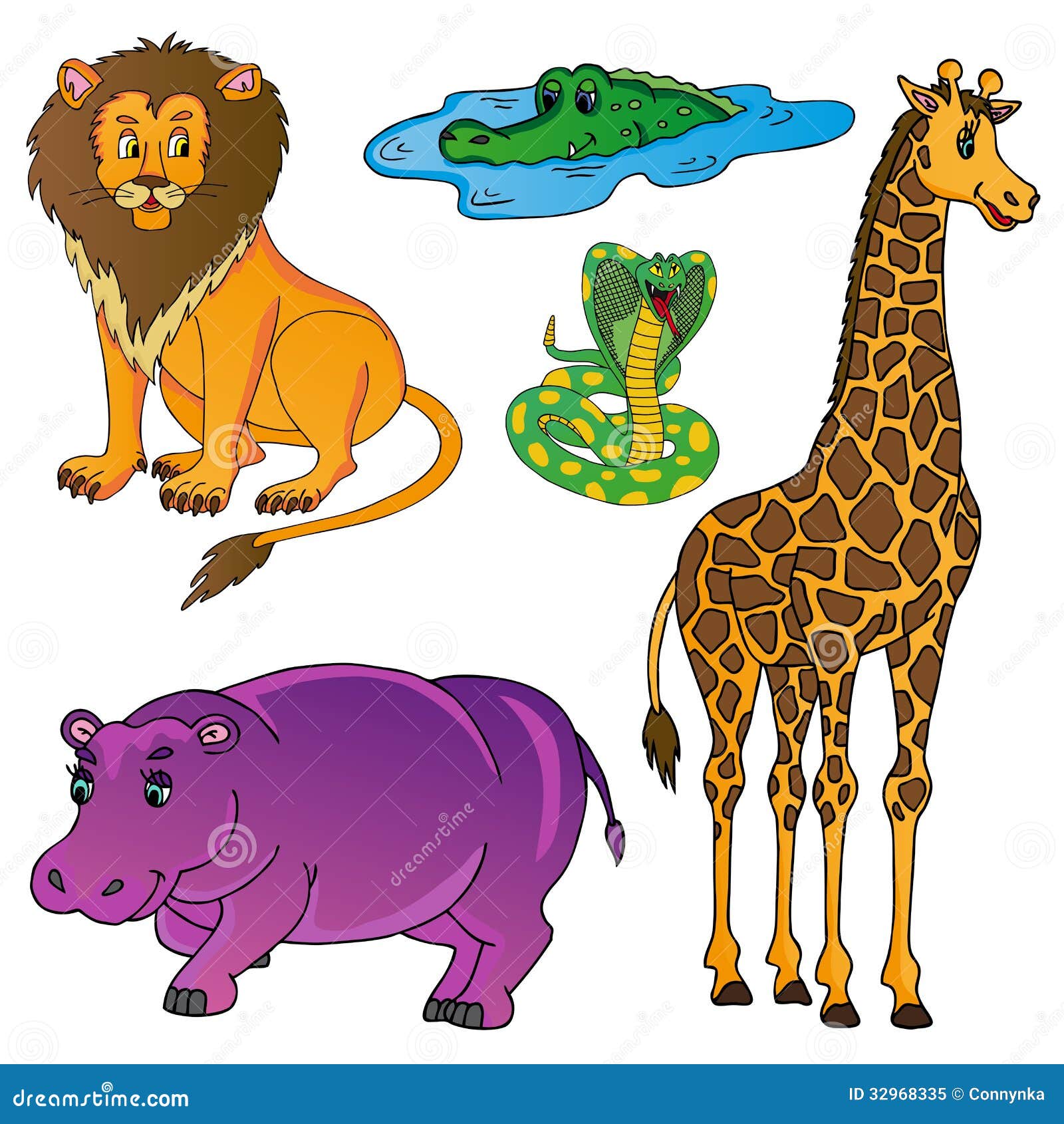Wild animals collection 01 stock vector. Illustration of artwork - 32968335