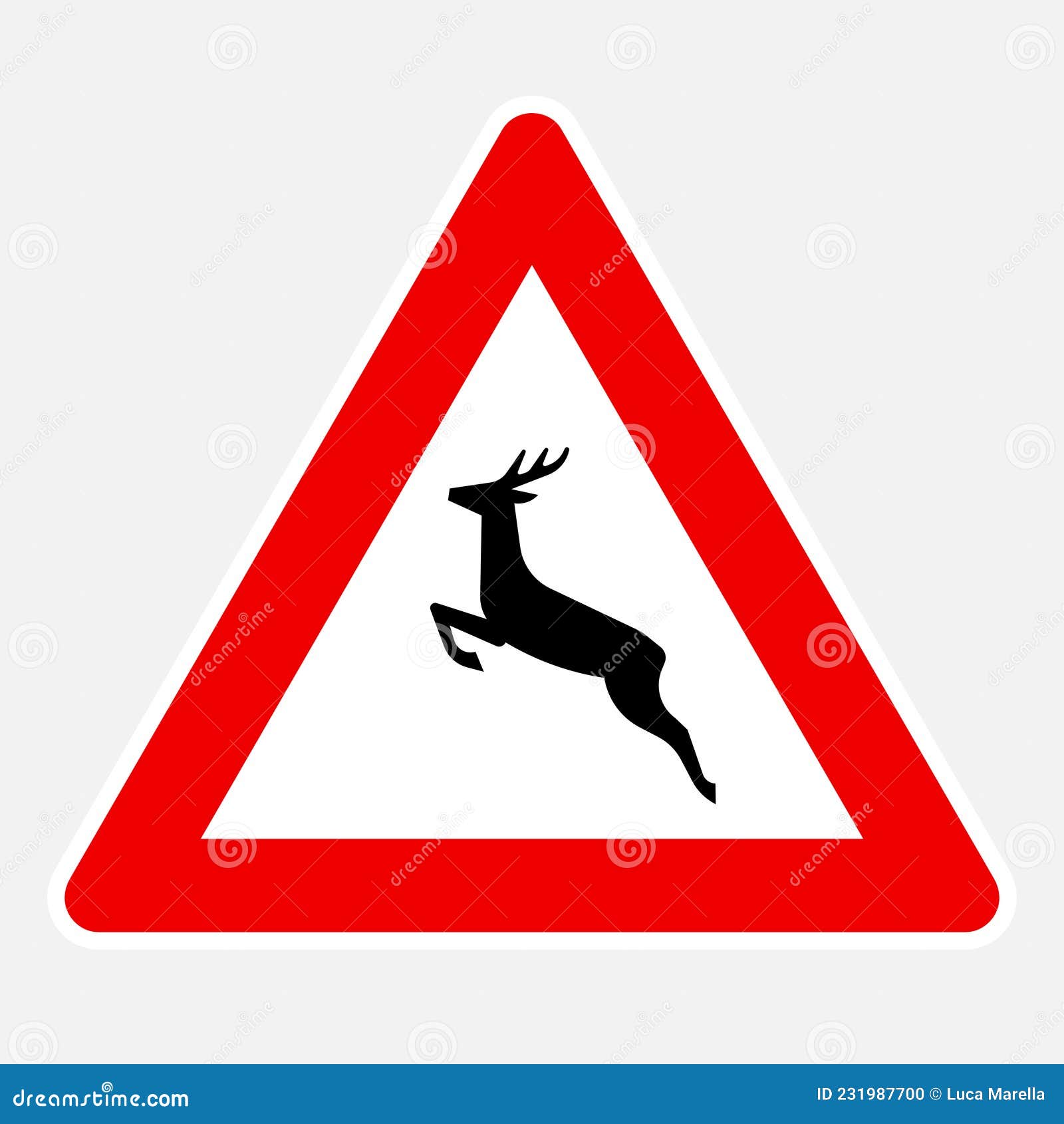 Wild Animals Danger Road Sign Stock Vector - Illustration of caution ...