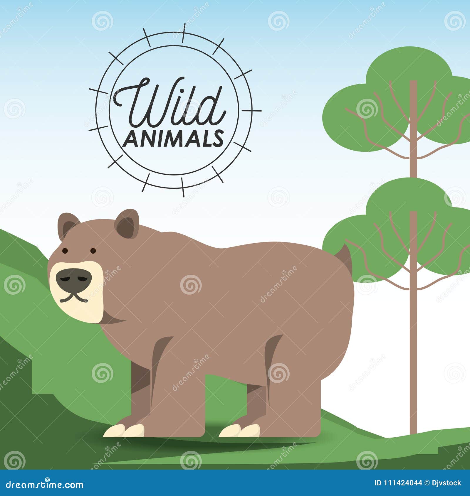 Wild animals design stock vector. Illustration of cartoon - 111424044