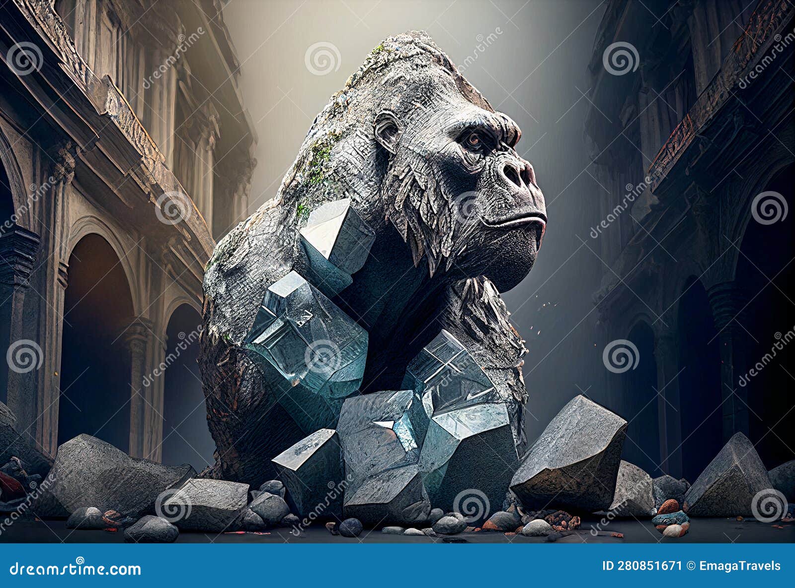 Wild Animals in the Digital Entourage Stock Illustration - Illustration ...
