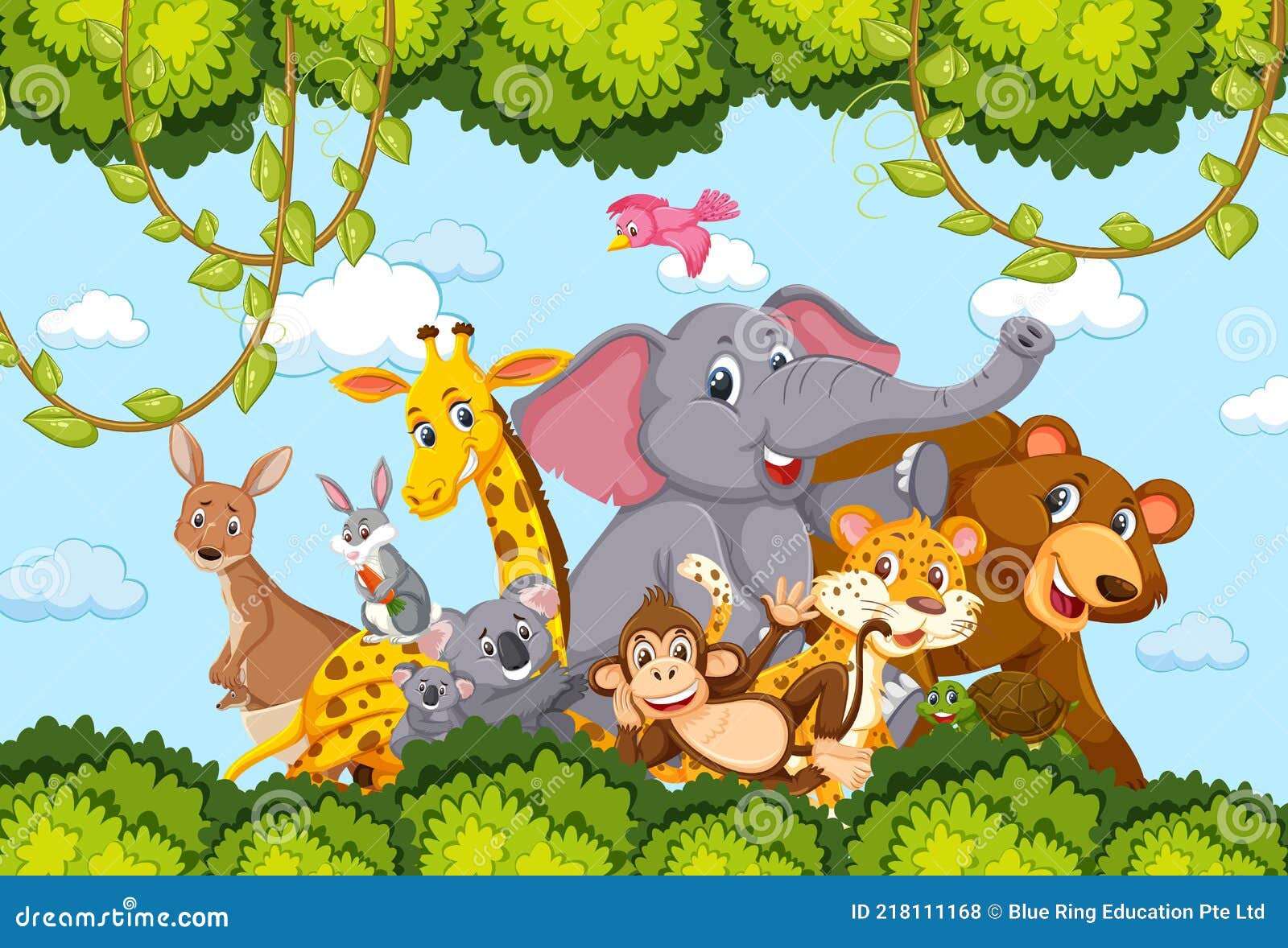 Animals Group Cartoon Illustration | CartoonDealer.com #76943775