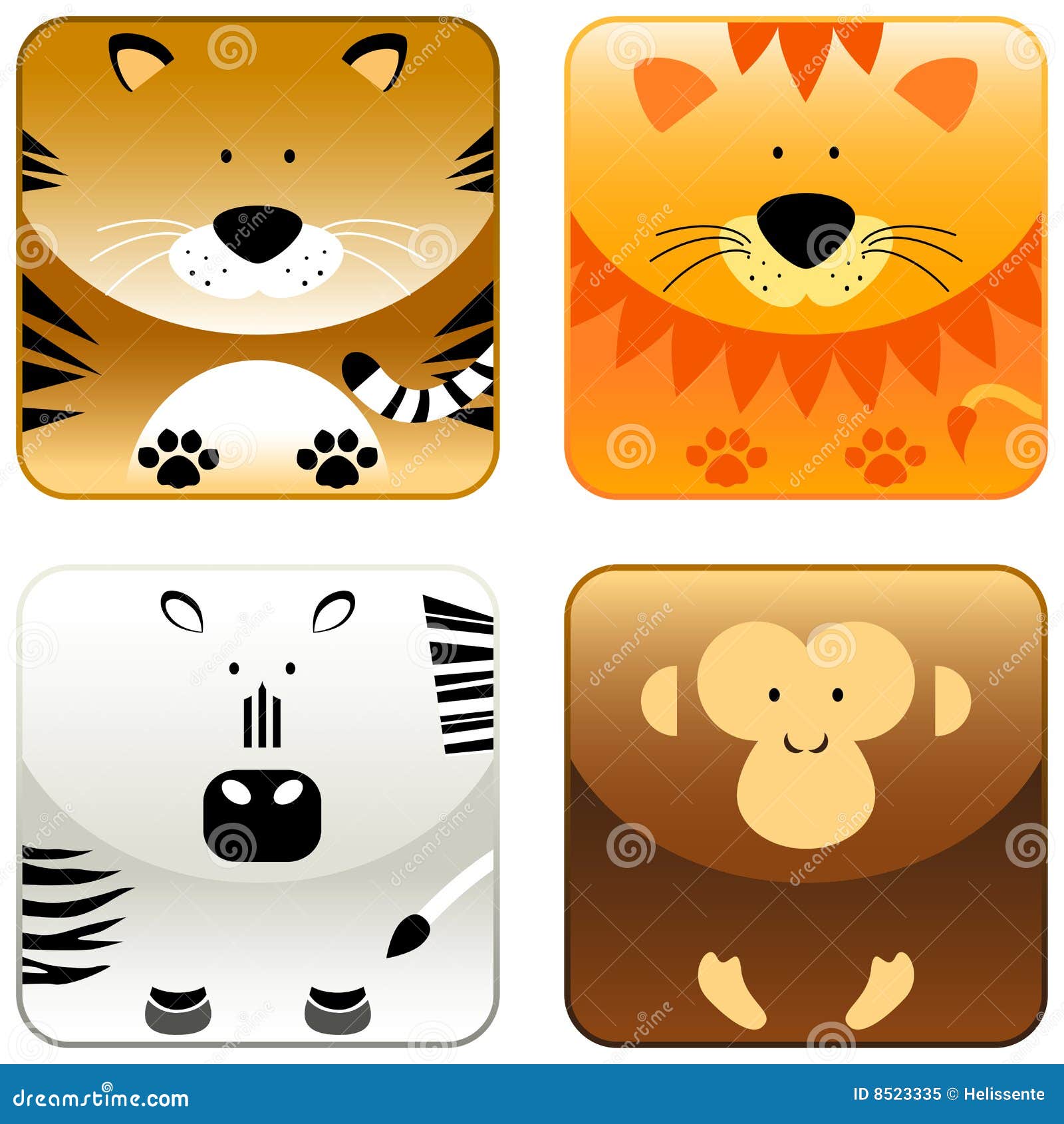 Wild animals - icon set 2 stock vector. Illustration of animal - 8523335