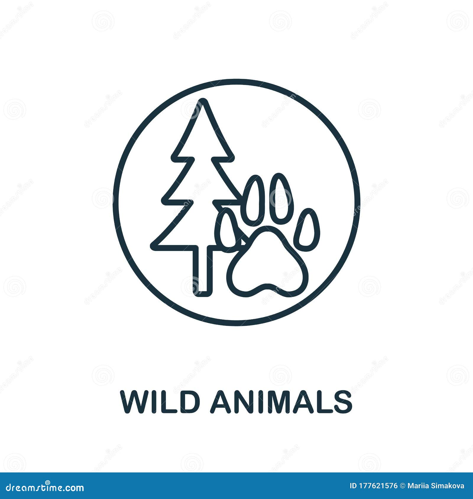 Wild Animals Icon. Simple Line Element Wild Animals Symbol for ...