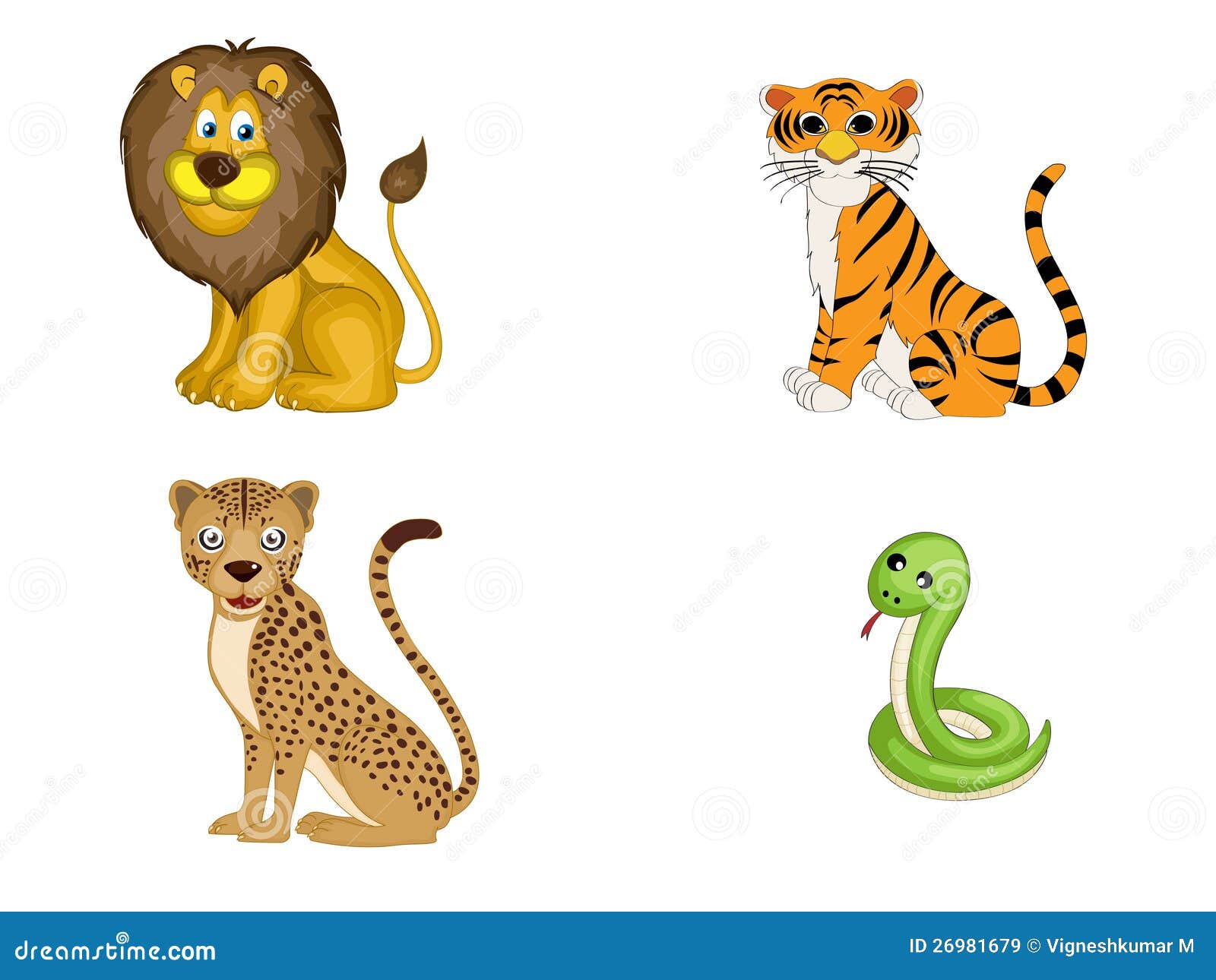 Wild animals set stock vector. Illustration of sketch - 26981679