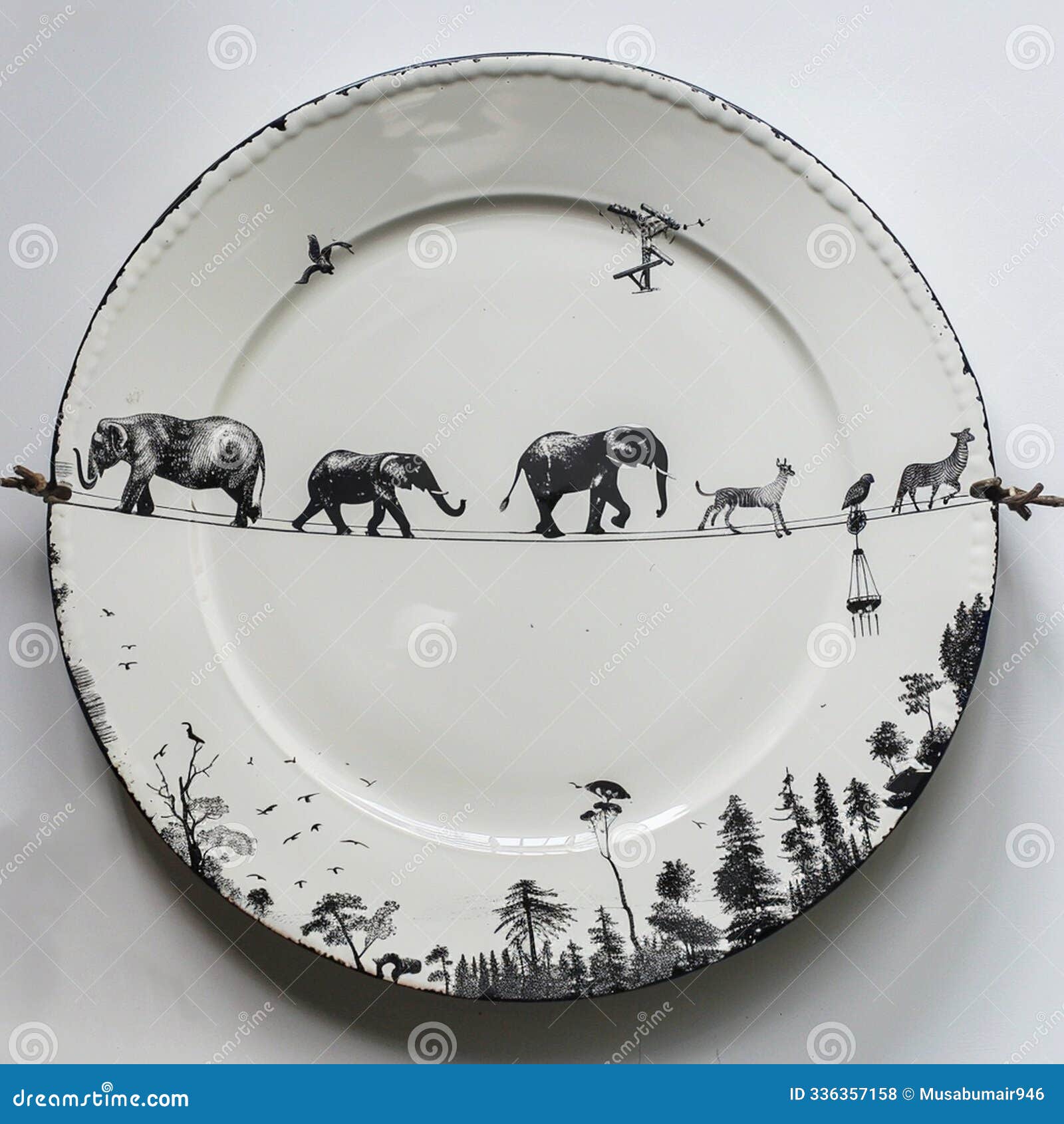 Wild Animals Traverse a Cable, Showcasing Their Natural Behavior Stock ...