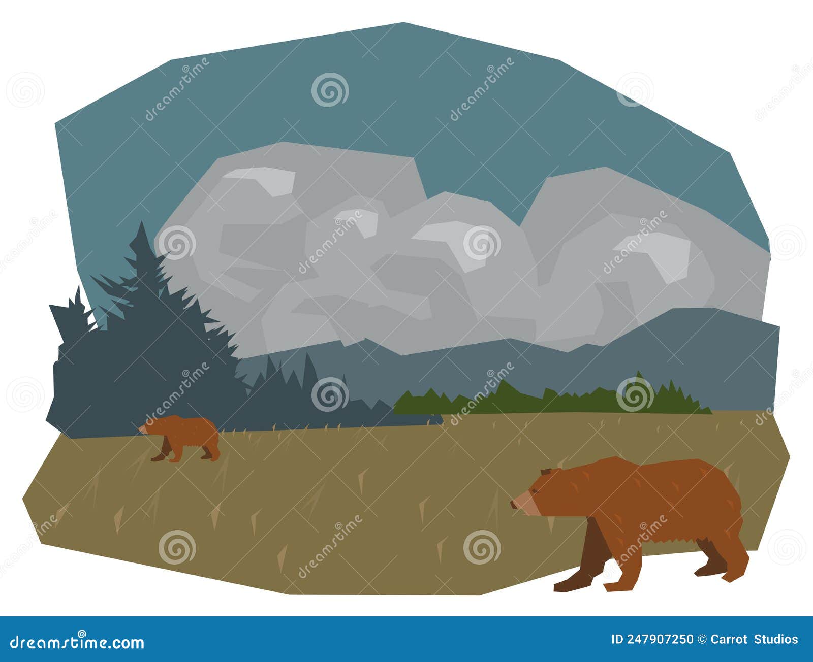 Wild Bears Vector Illustration Stock Vector - Illustration of mammal ...