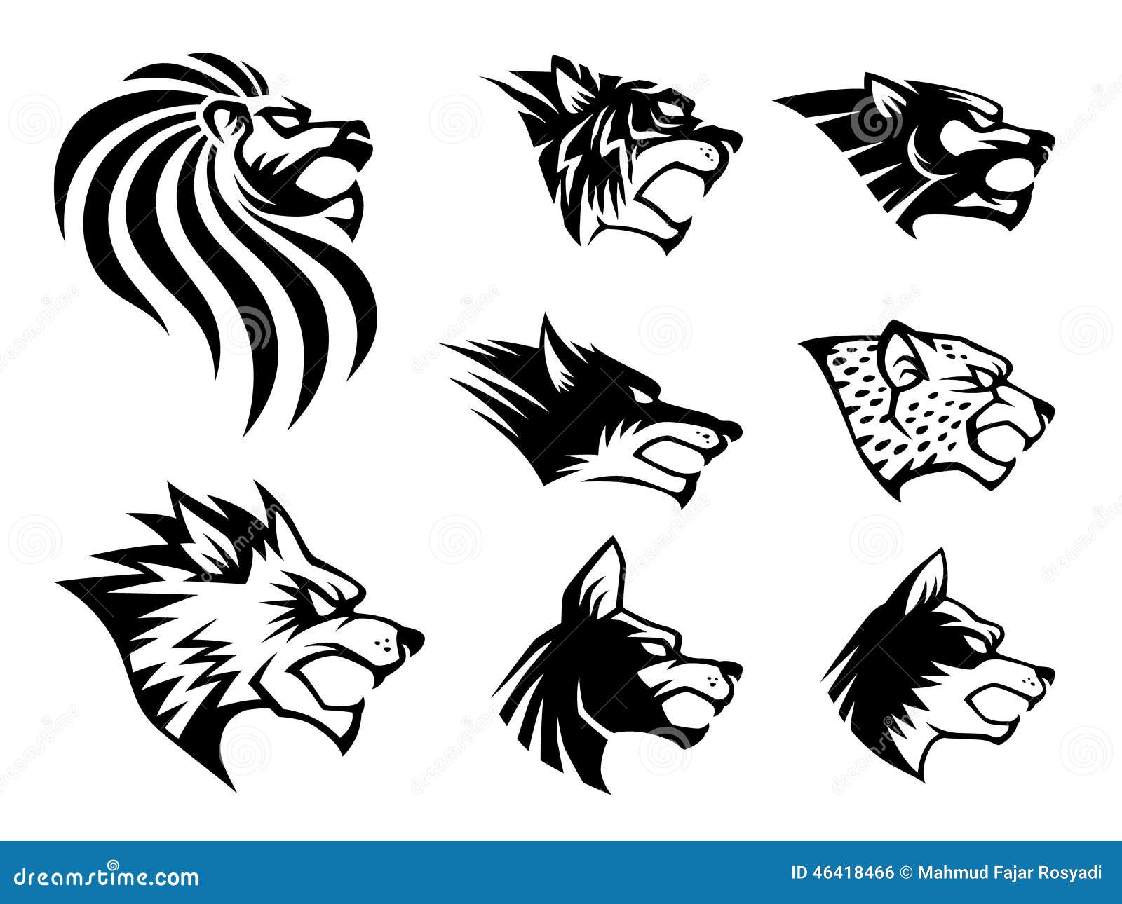 Wild Beast Lions Fight Battle Vector Silhouette Illustration Isolated ...
