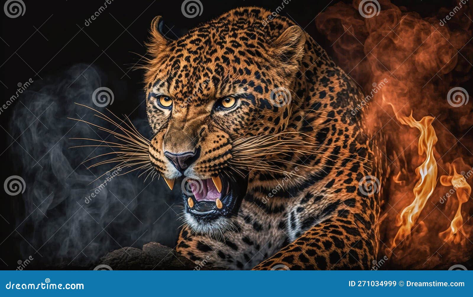 The Wild And The Beautiful: An Angry Leopard With Fire And Smoke, Apex ...