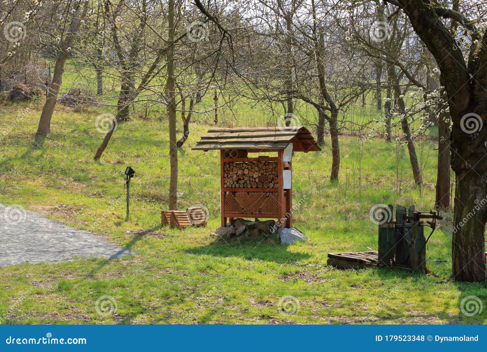 Wild Bee and Insect Shelter Hotel Stock Photo - Image of environment ...