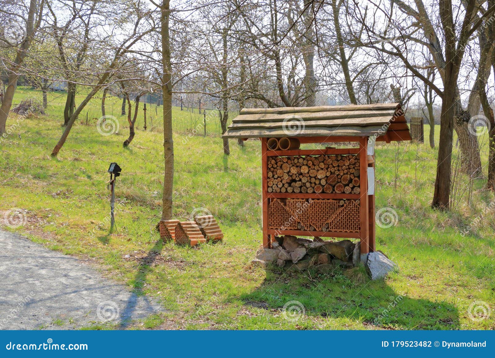 Wild Bee and Insect Shelter Hotel Stock Photo - Image of biodiversity ...